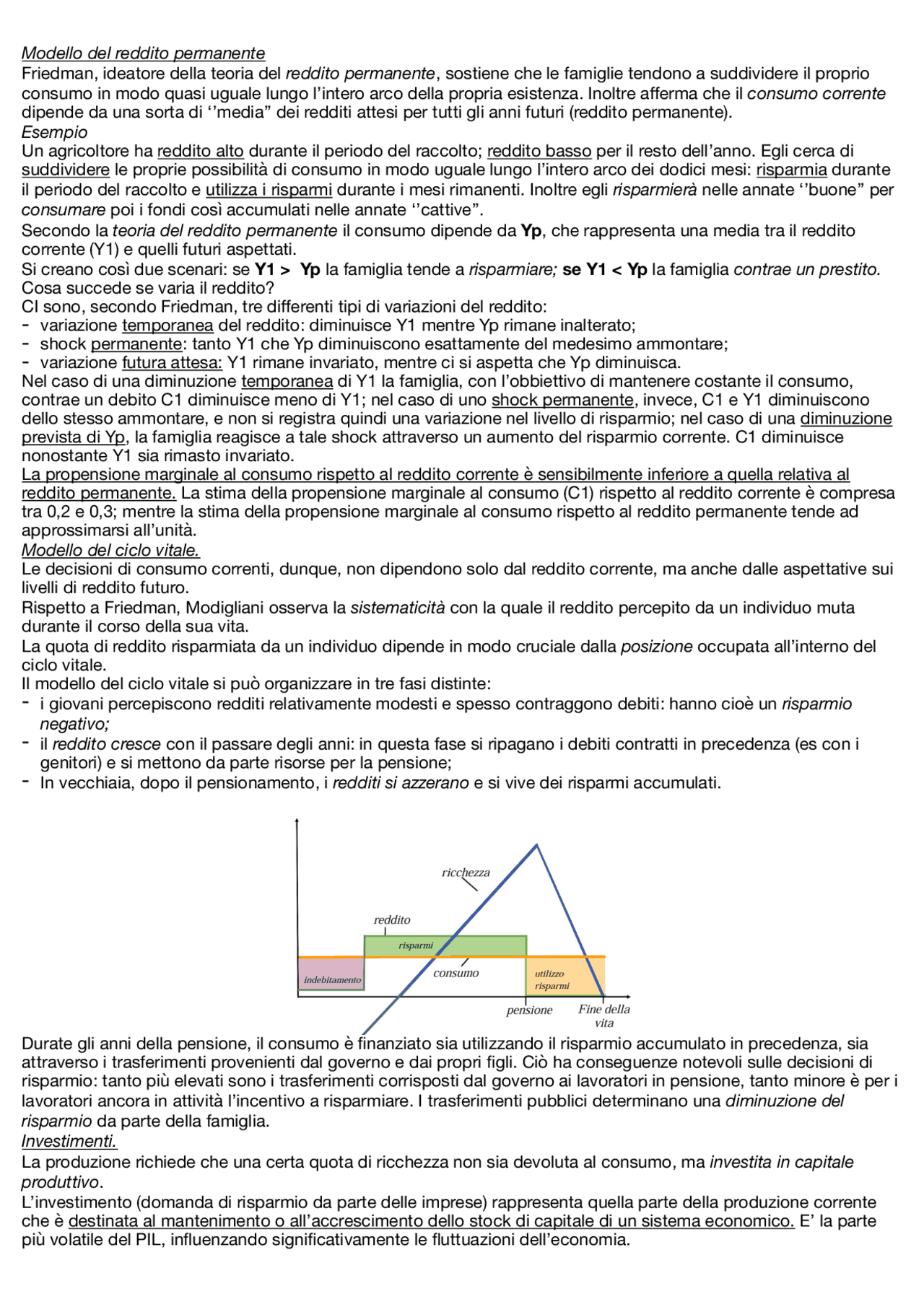 Macroeconomia Consumo E Investimento Con Formule E Grafici Docsity