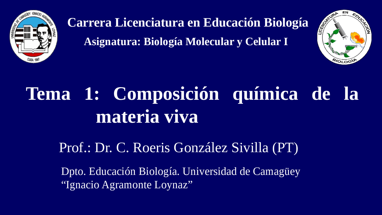 Clase De Biología Molecular Y Celular Tema Biomoléculas Docsity