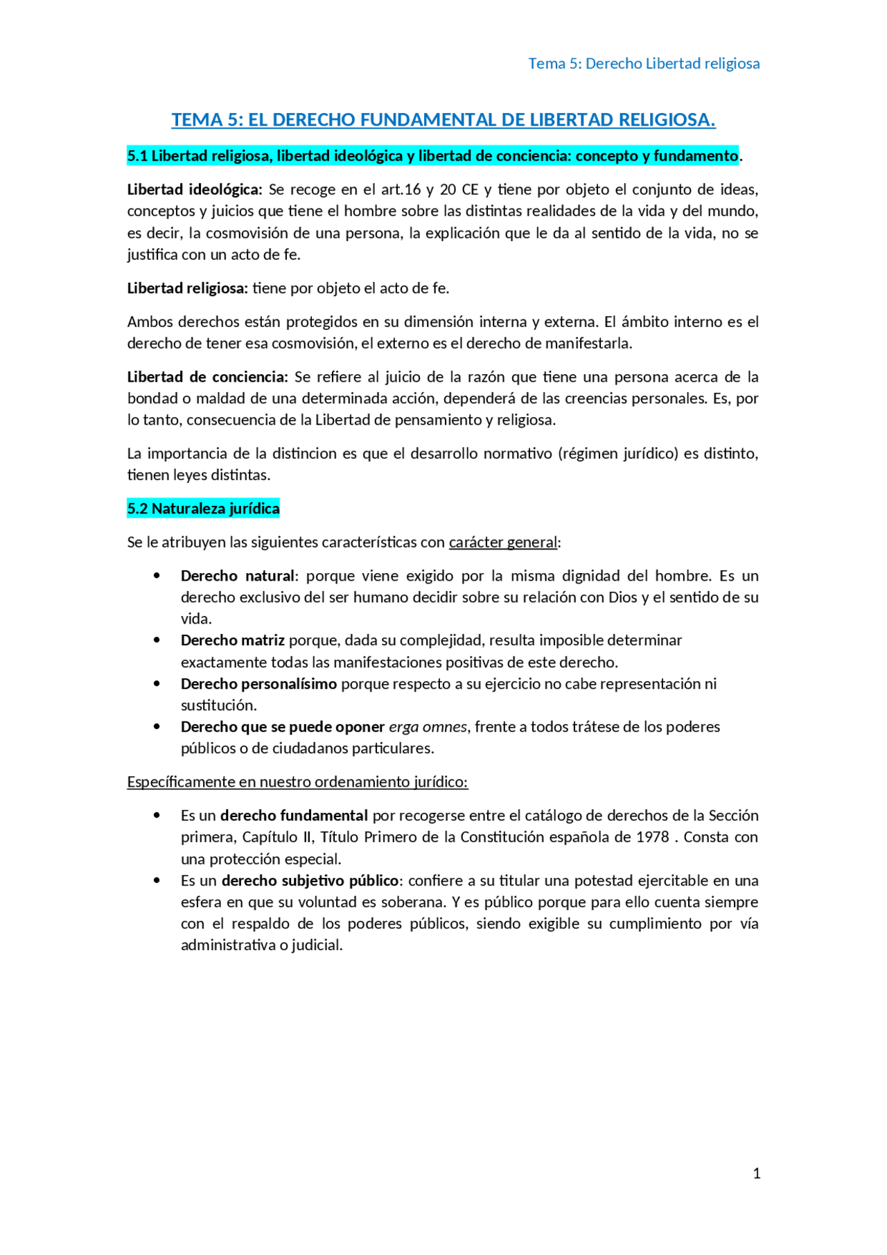 Tema 5 Derecho Eclesi谩stico Docsity