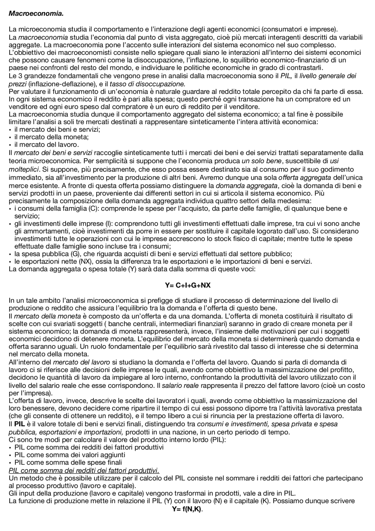 Dispense Macroeconomia Sbobinature Di Macroeconomia Docsity