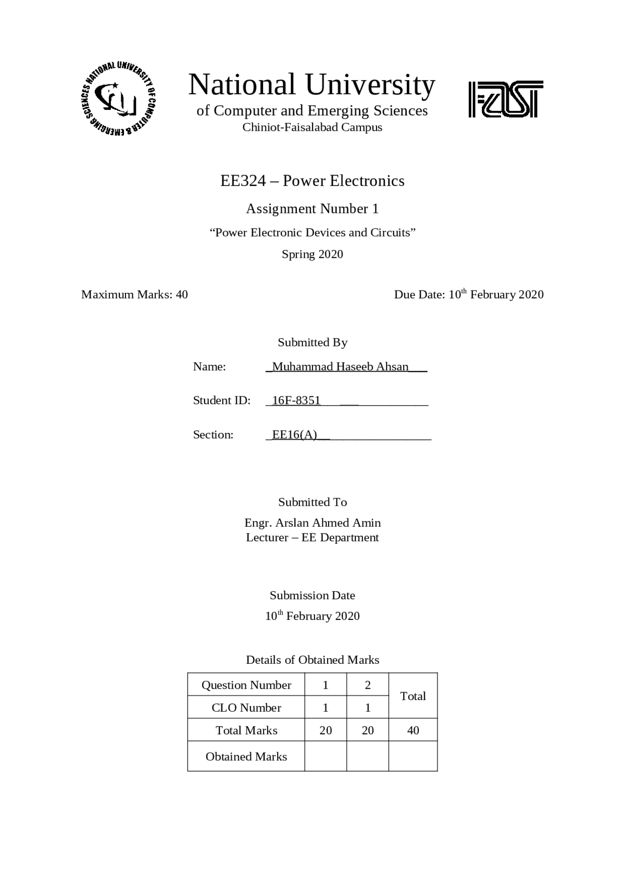 Power Electronics Elements Docsity