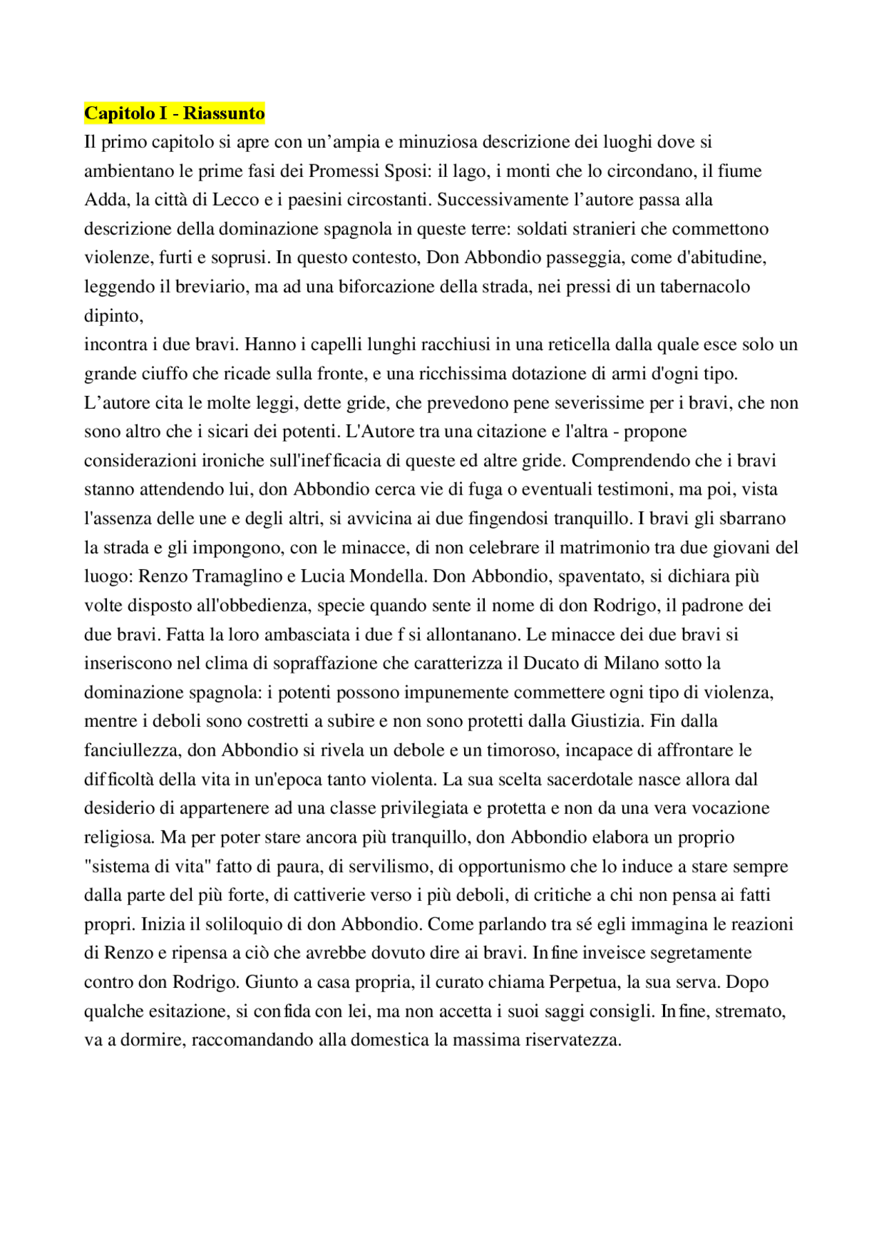 Promessi Sposi Cap1 Docsity