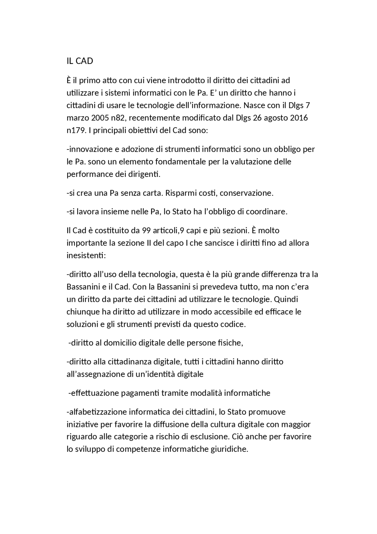Il Cad Riassunto Delle Slides Docsity