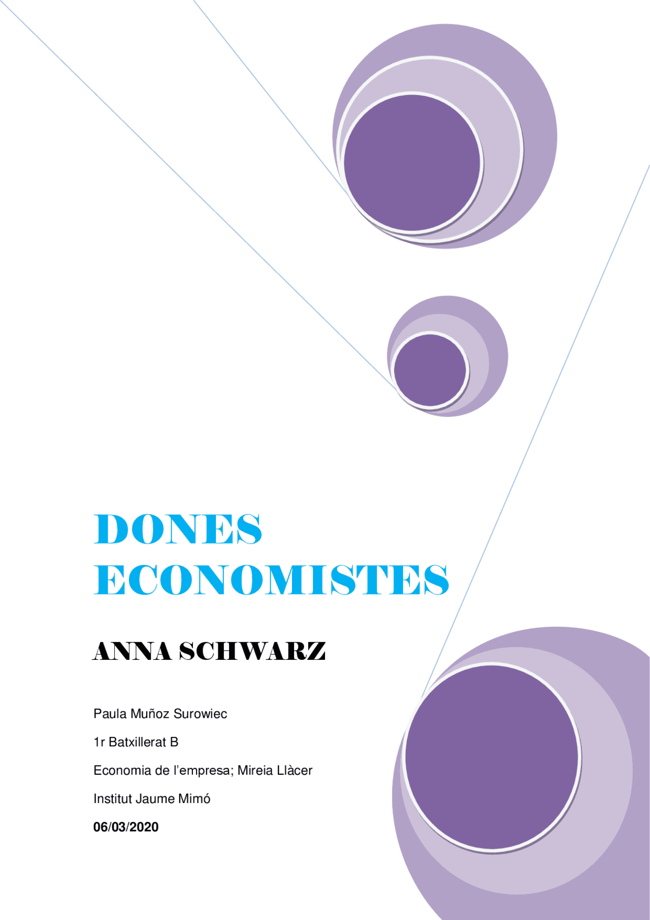 Anna Schwartz, dona economista. - Docsity