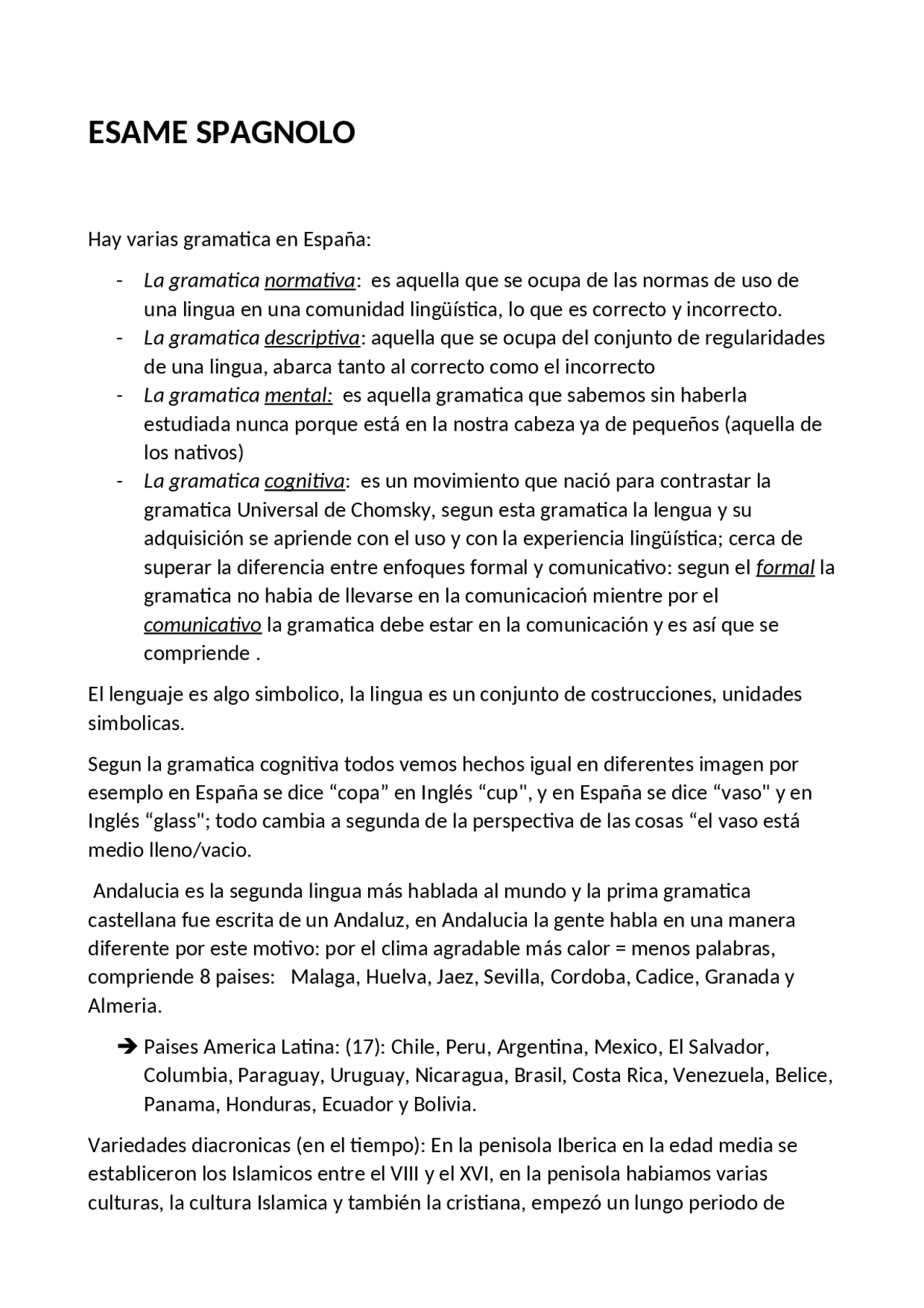 Lingua E Traduzione Spagnola Ii Docsity