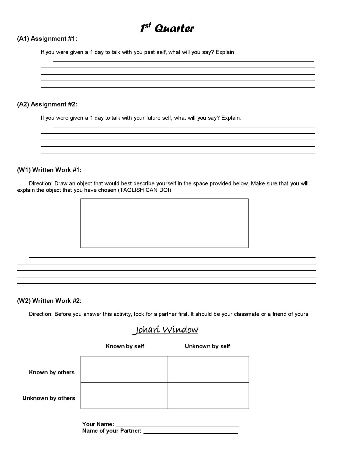 Activities For Personal Development Docsity