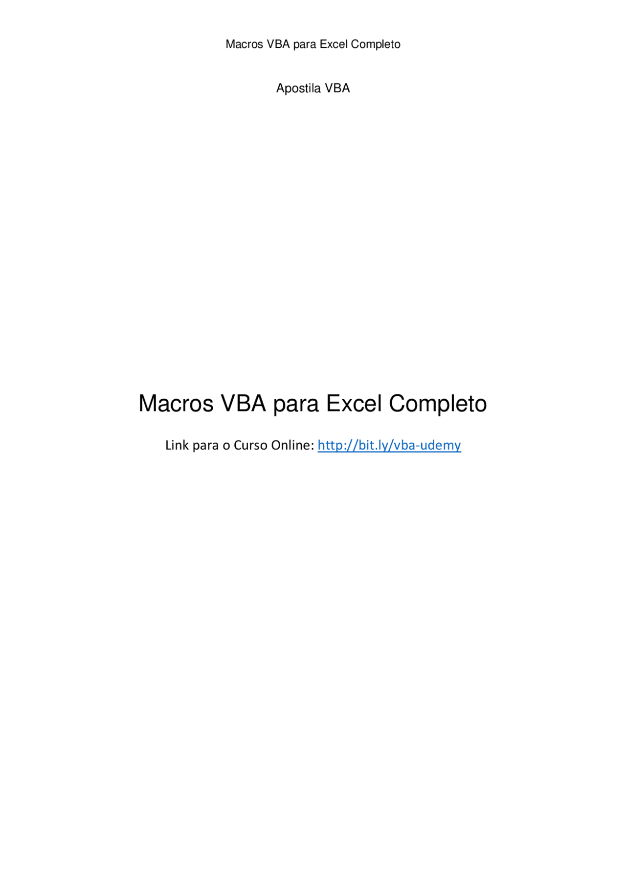 Apostila Vba De Excel Docsity