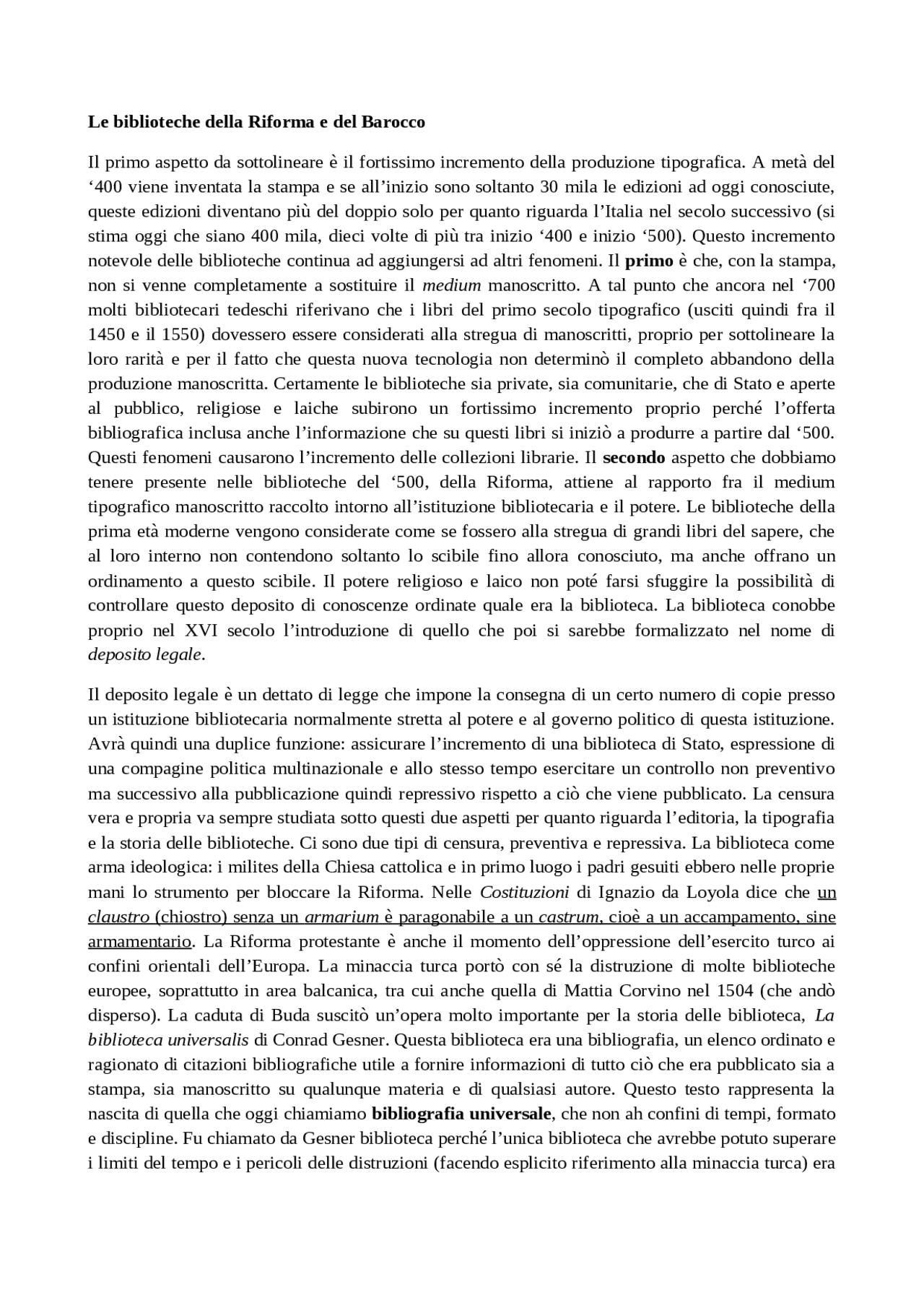 Le Biblioteche Nella Riforma Docsity