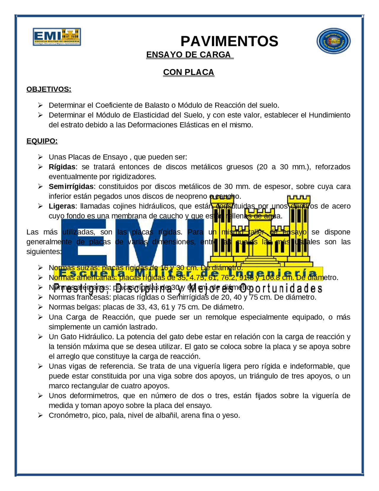 Ensayo carga de placa - Docsity