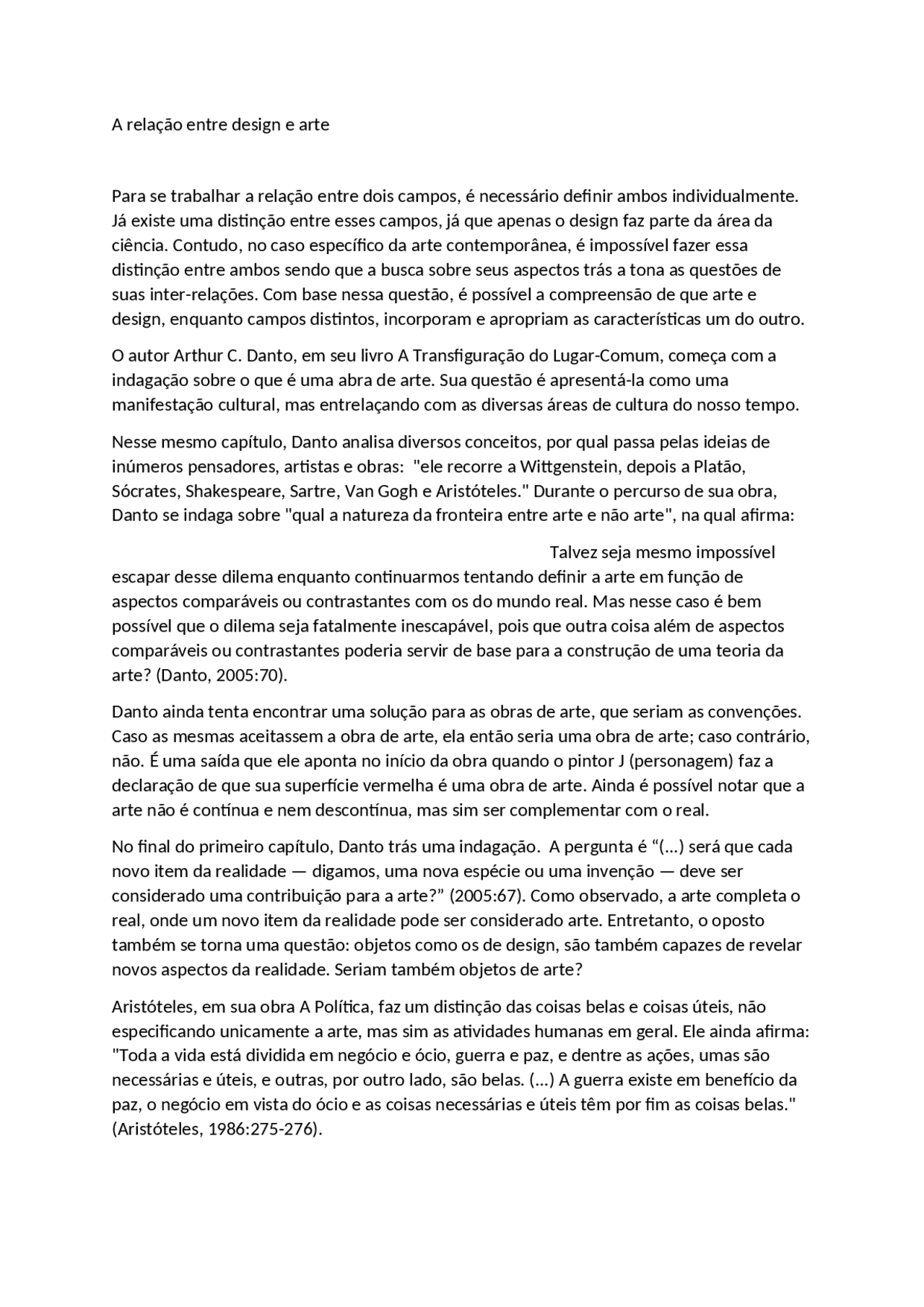 A relação entre design e arte - Docsity