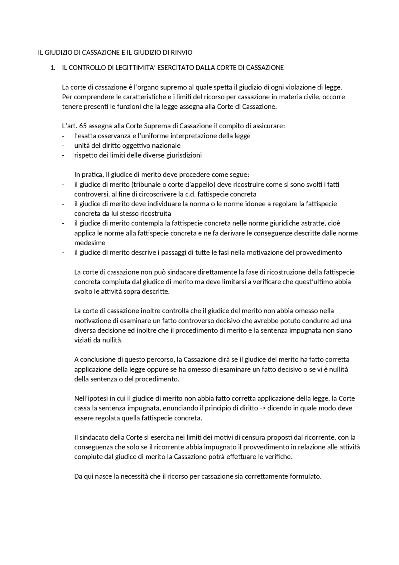 Dispense Giurisprudenza Di Procedura Civile Docsity