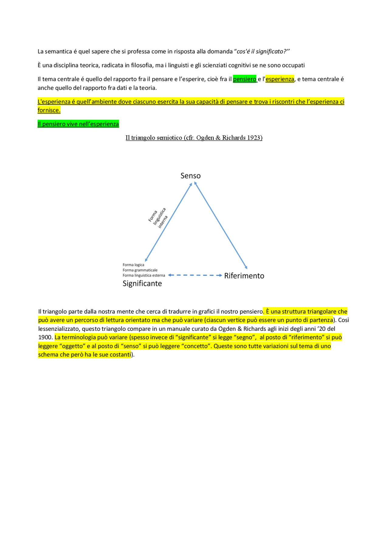 Appunti Di Semantica Docsity
