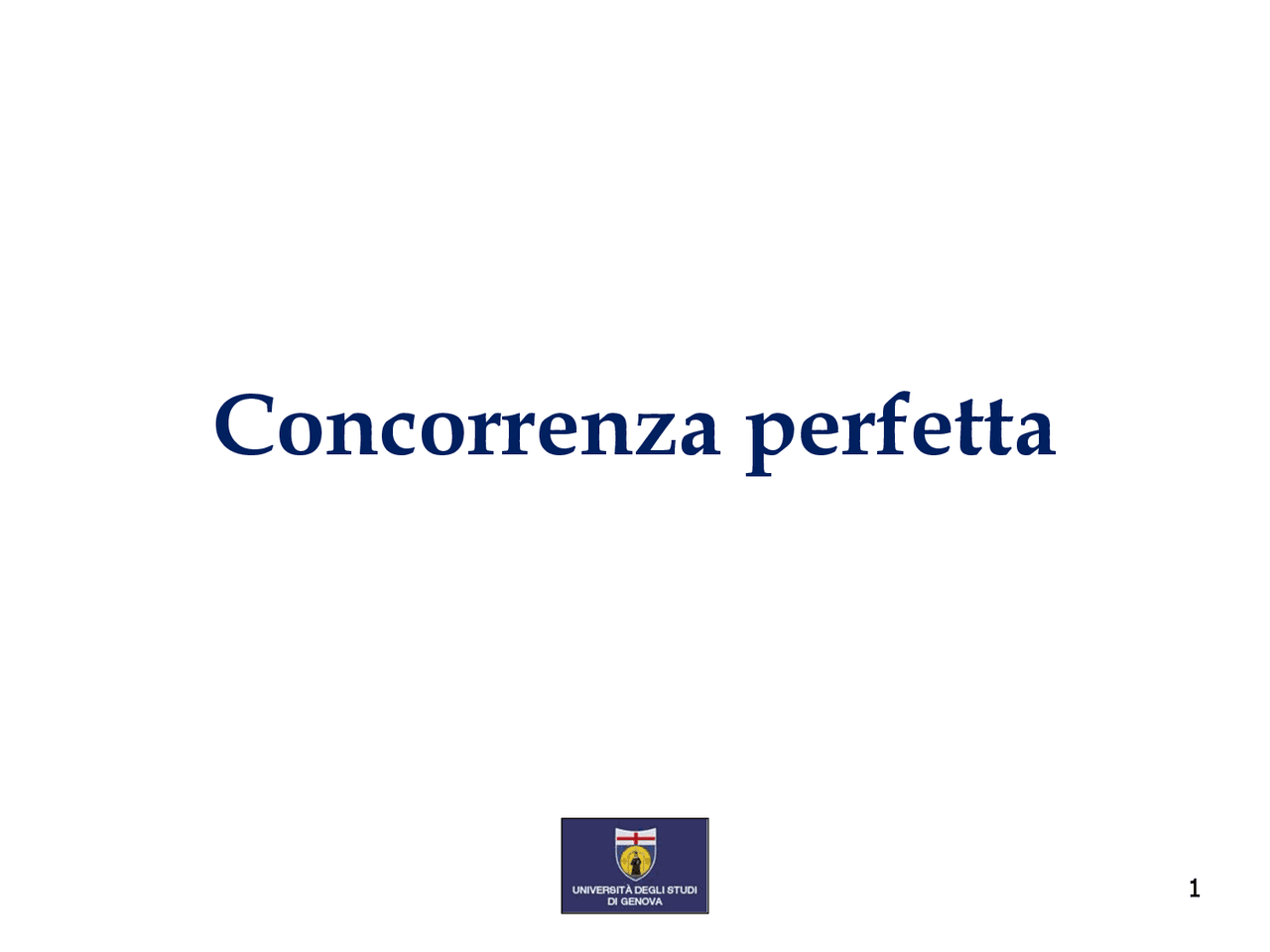 CONCORRENZA PERFETTA - Docsity
