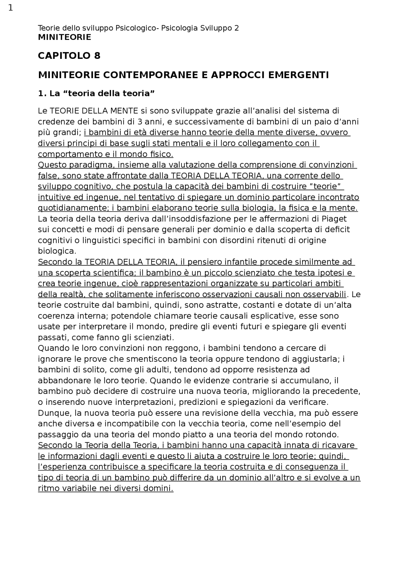 Teorie Dello Sviluppo Psicologico Cap 8 Docsity