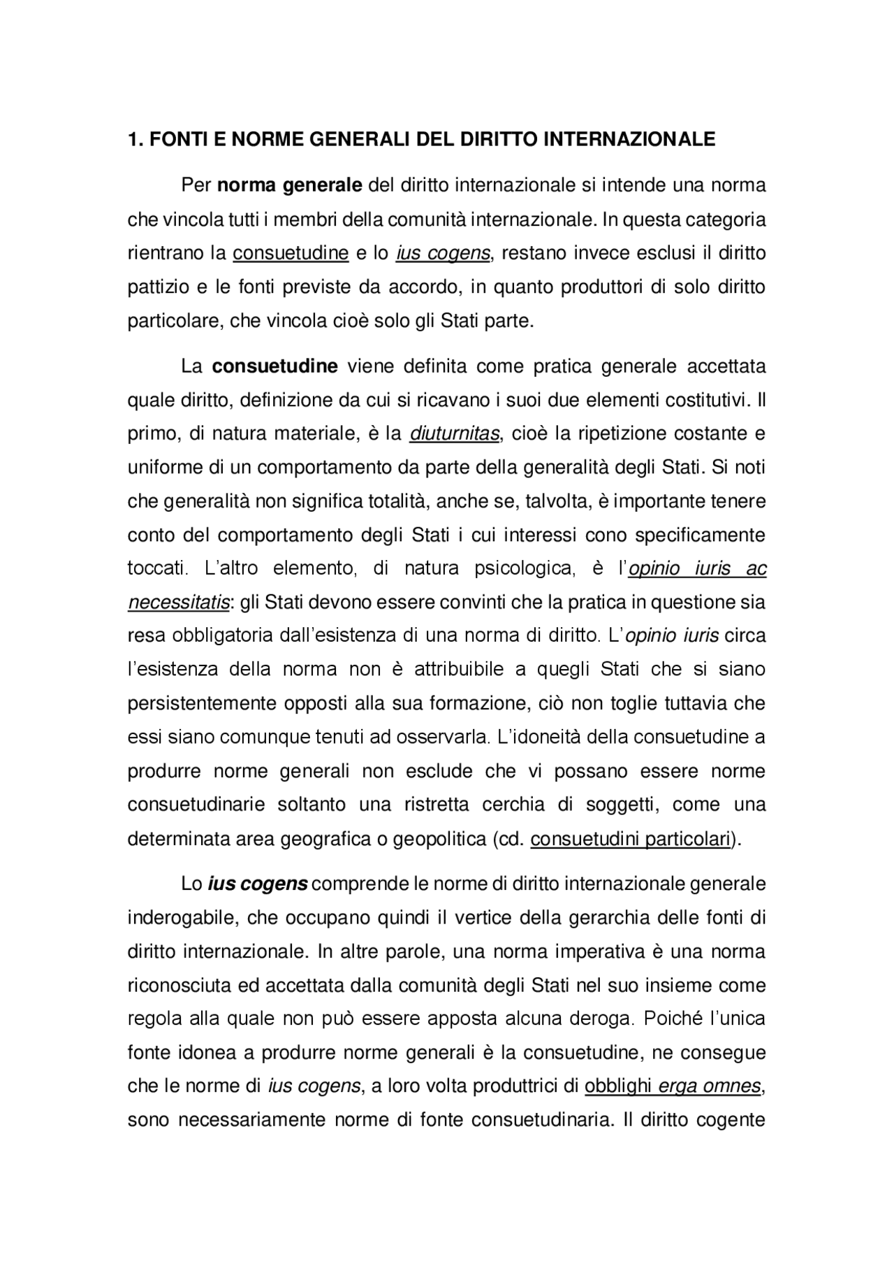 Domande svolte esame diritto internazionale - Docsity