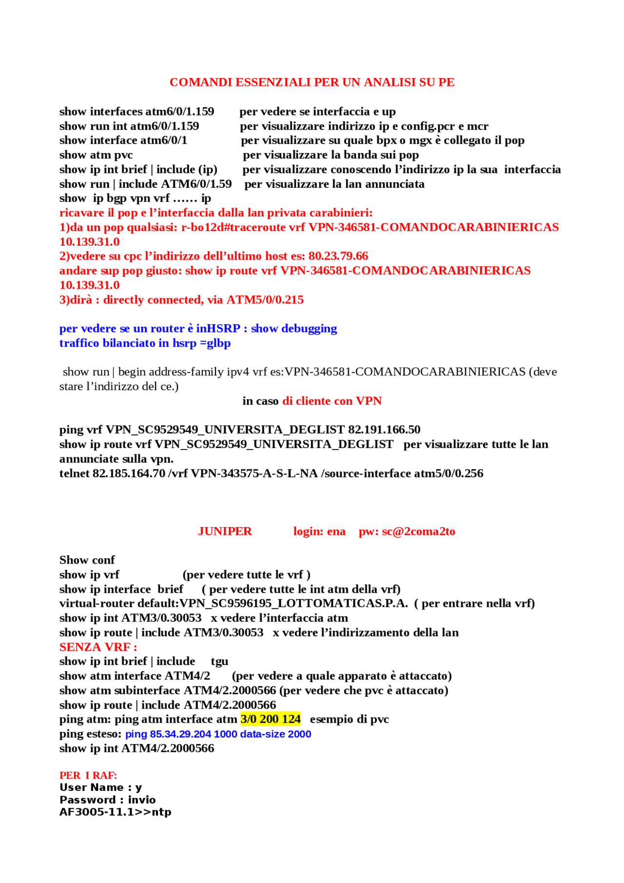 COMANDI CISCO PER ASSURANCE - Docsity