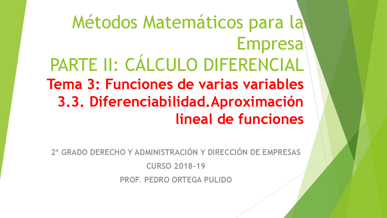 Tema 3.3 metodos matematicos - Docsity