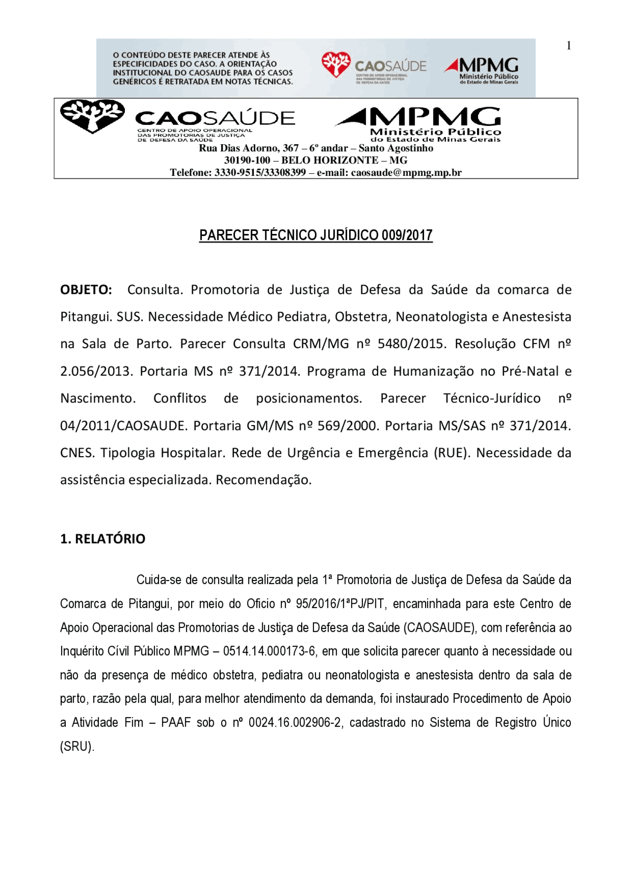 PARECER TÉCNICO JURÍDICO 009/2017 OBJETO: Con - Docsity