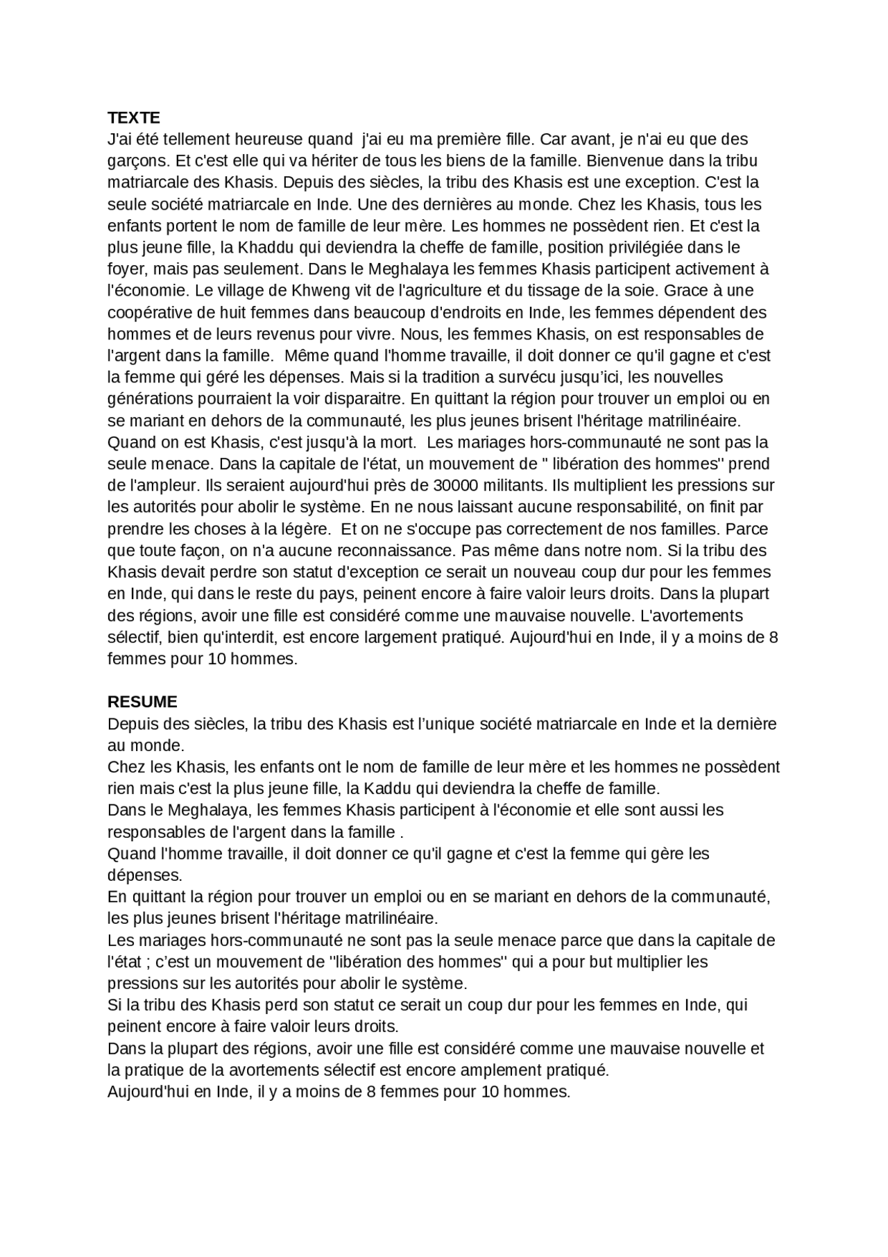 Francese Riassunto Di Un Video Docsity