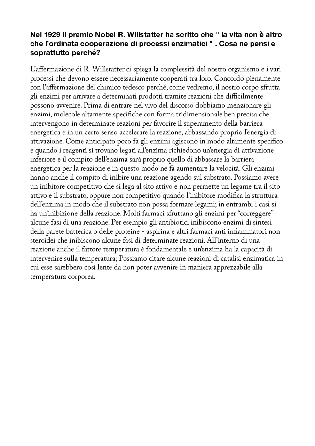 Appunti Processi Enzimatici Docsity