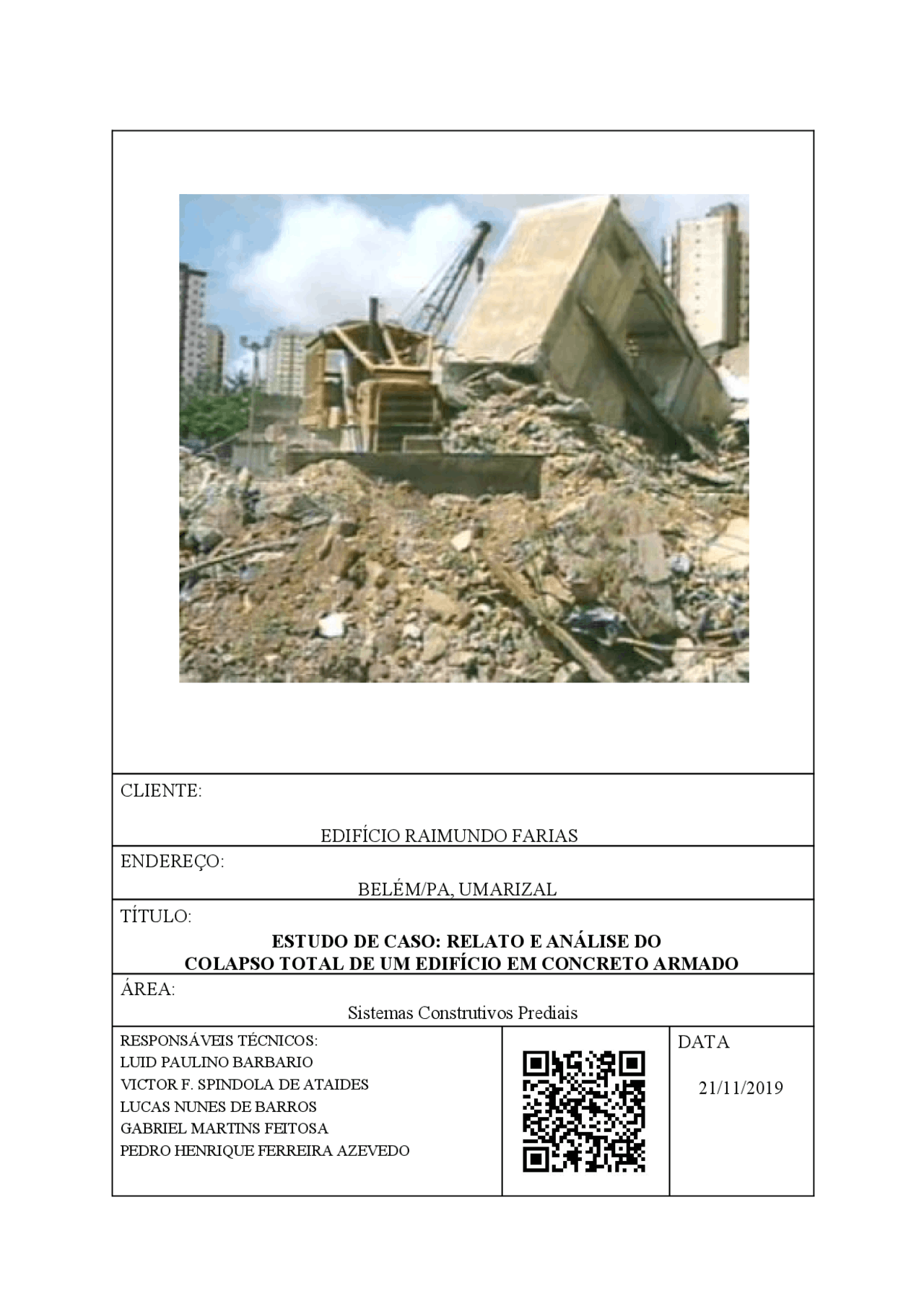 ESTUDO DE CASO RELATO E ANÁLISE DO COLAPSO TOTAL DE UM EDIFÍCIO EM CONCRETO ARMADO | Essays ...