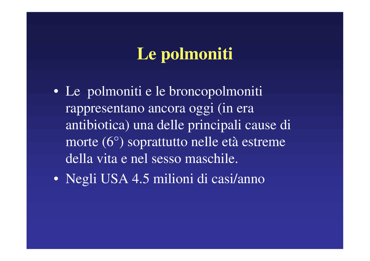 Le più comuni forme di polmoniti - Docsity