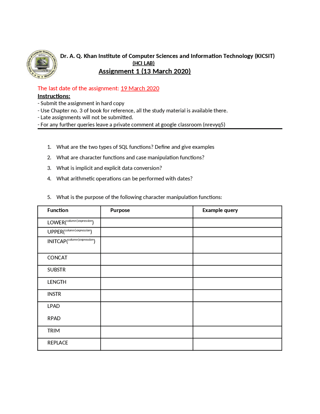 Database Lab Docsity