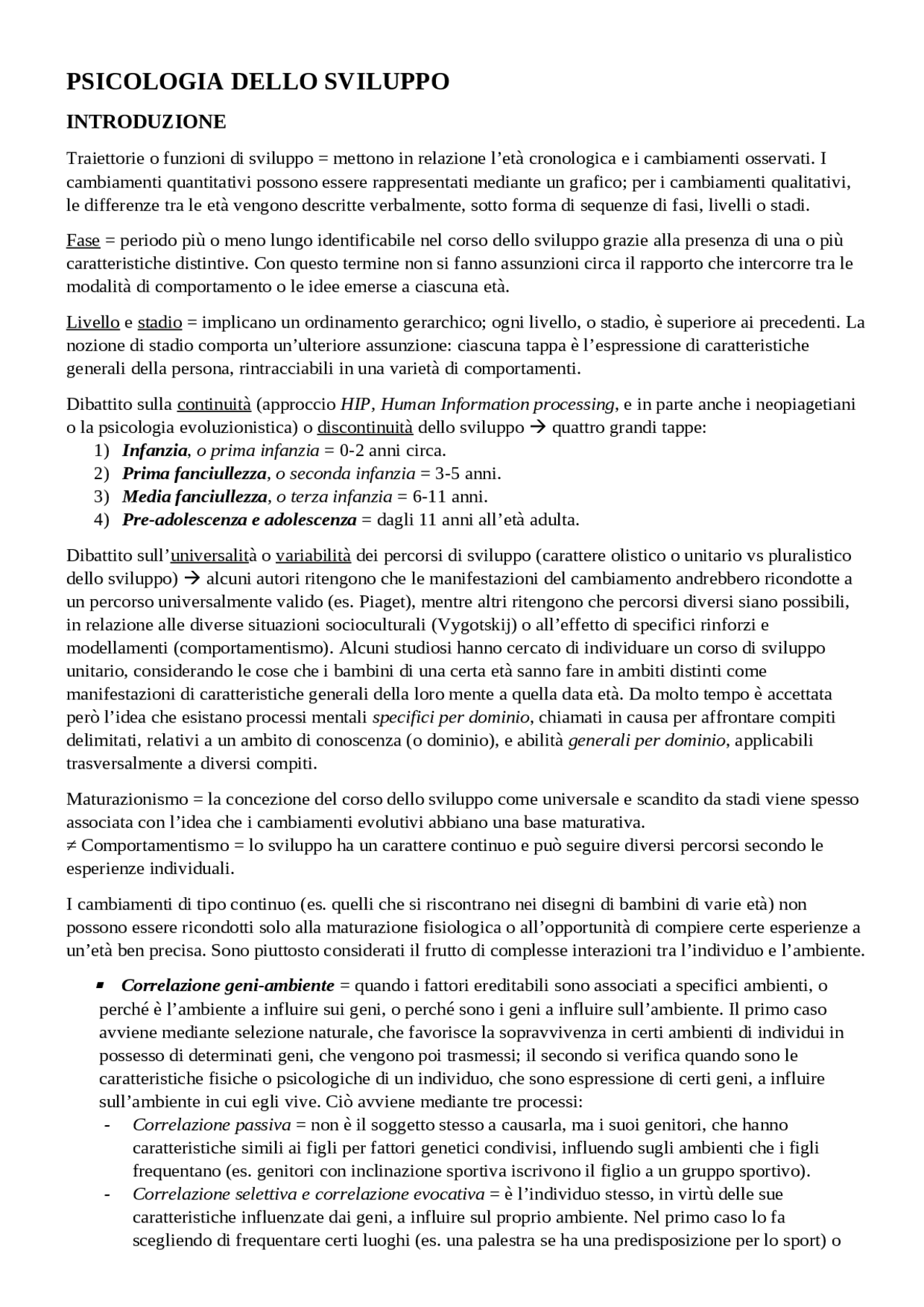 Corso Di Psicologia Dello Sviluppo Berti Bombi Docsity