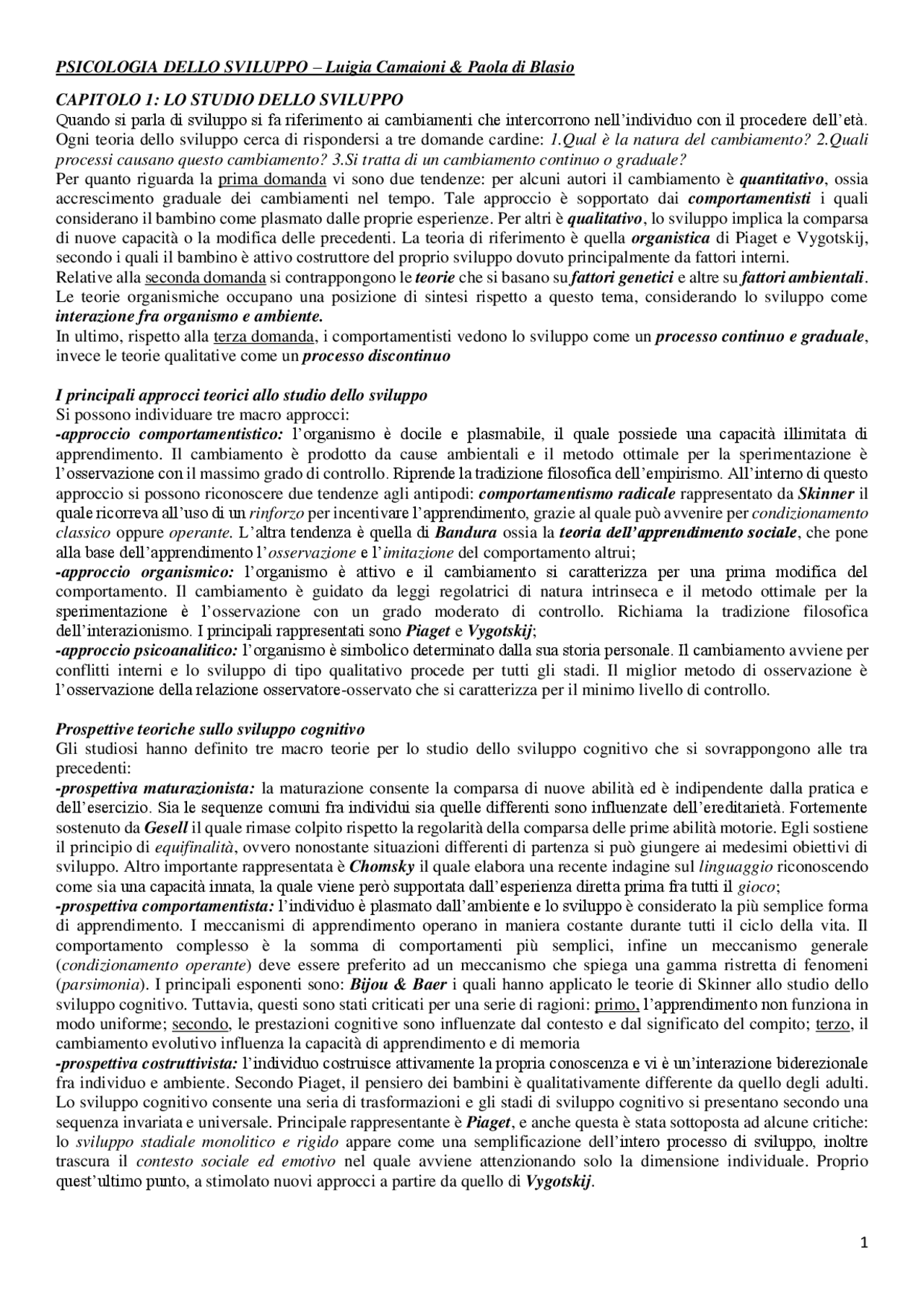 Manuale Psicologia Dello Sviluppo Rivista Docsity