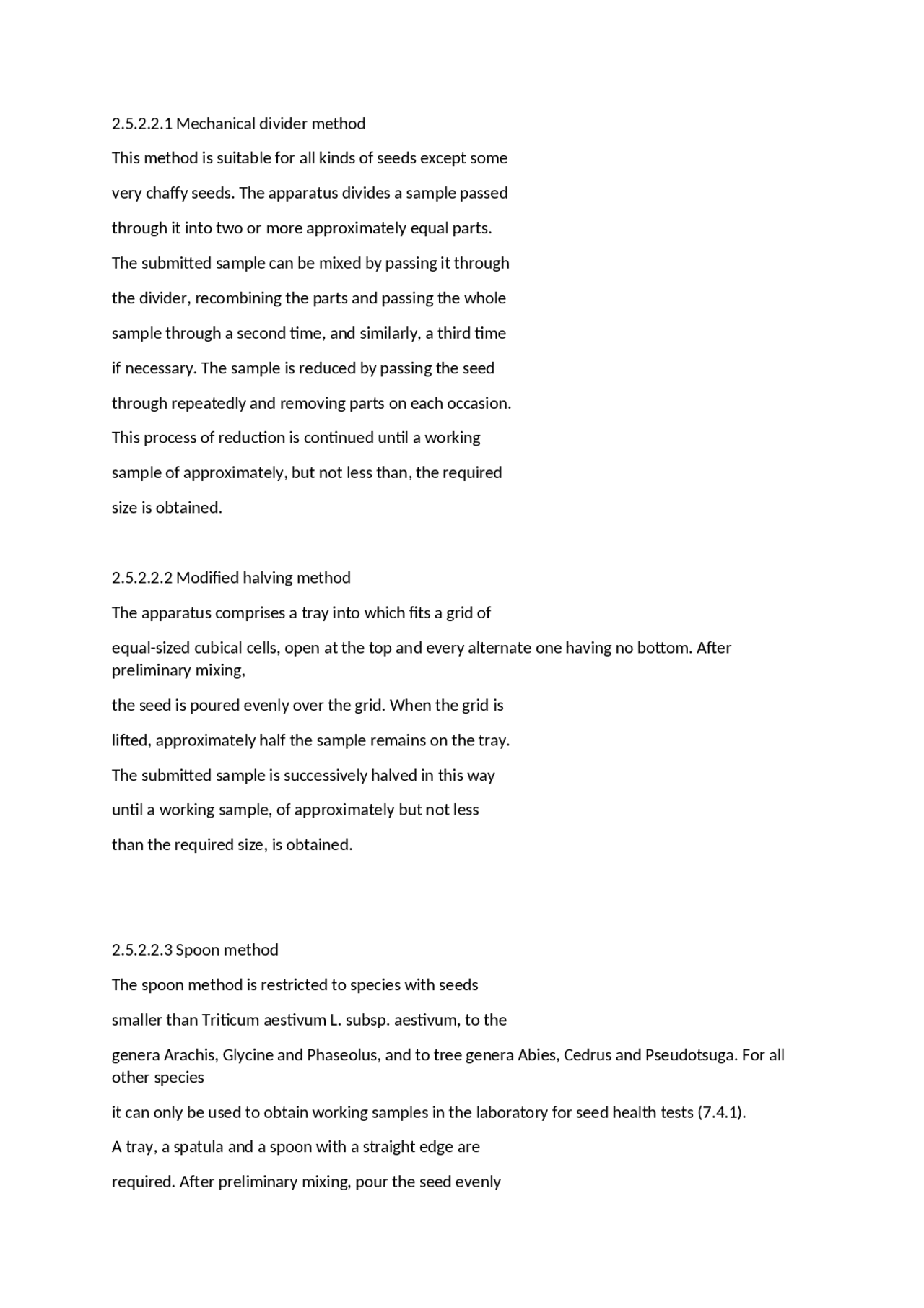 Seed sampling methods - Docsity