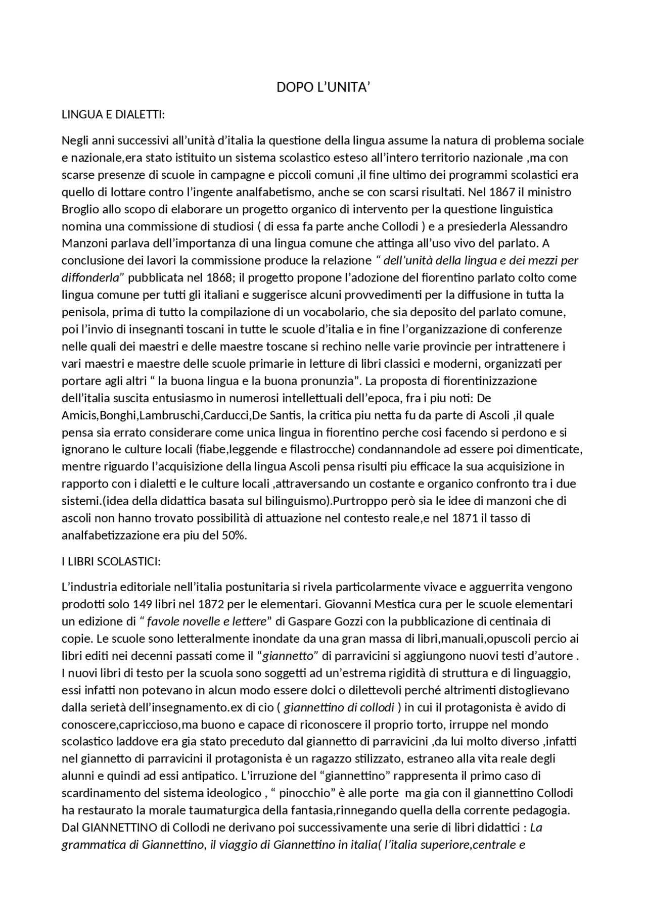 Appunti Letteratura Infanzia Docsity