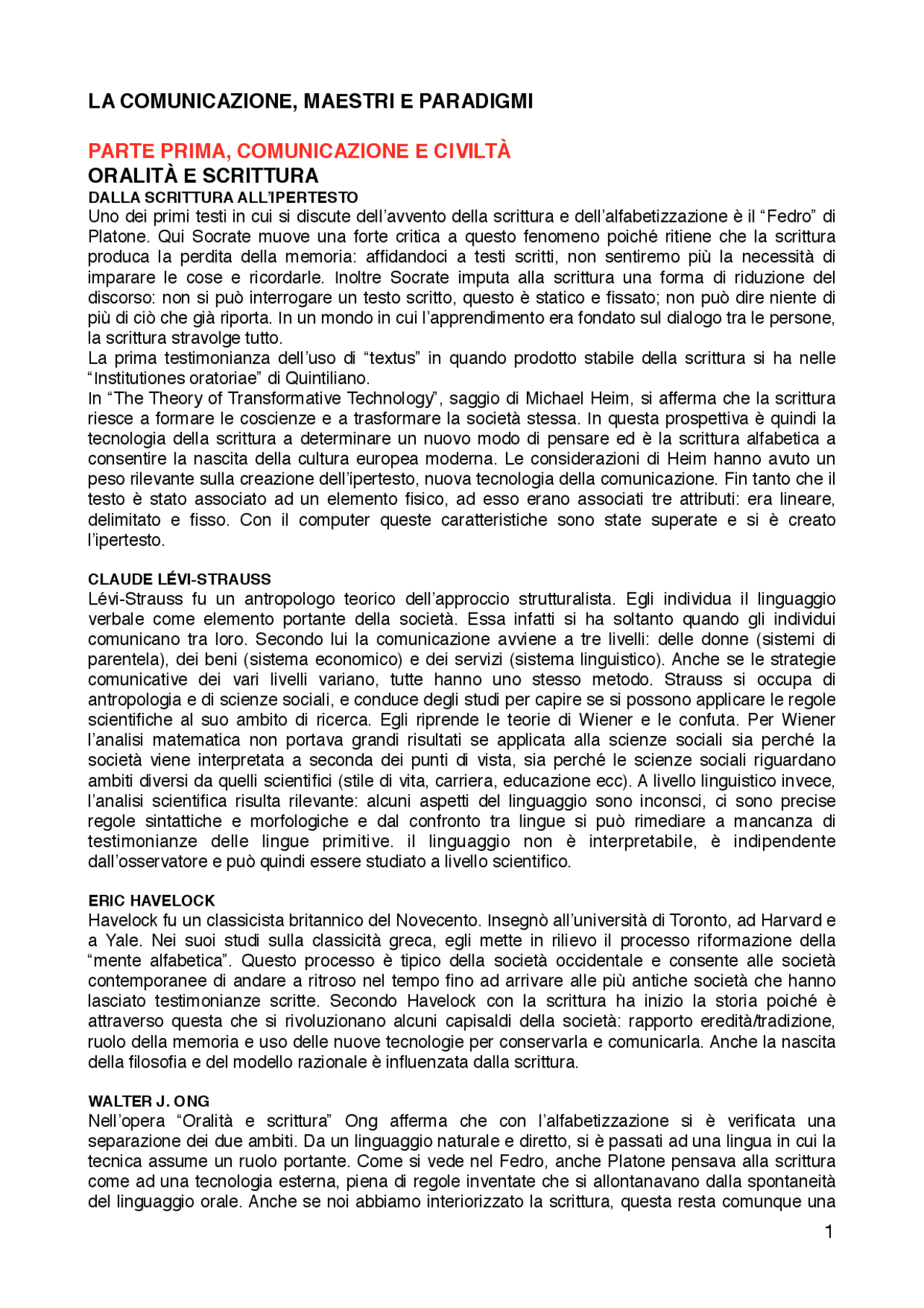 La Comunicazione Maestri E Paradigmi Riassunto Docsity
