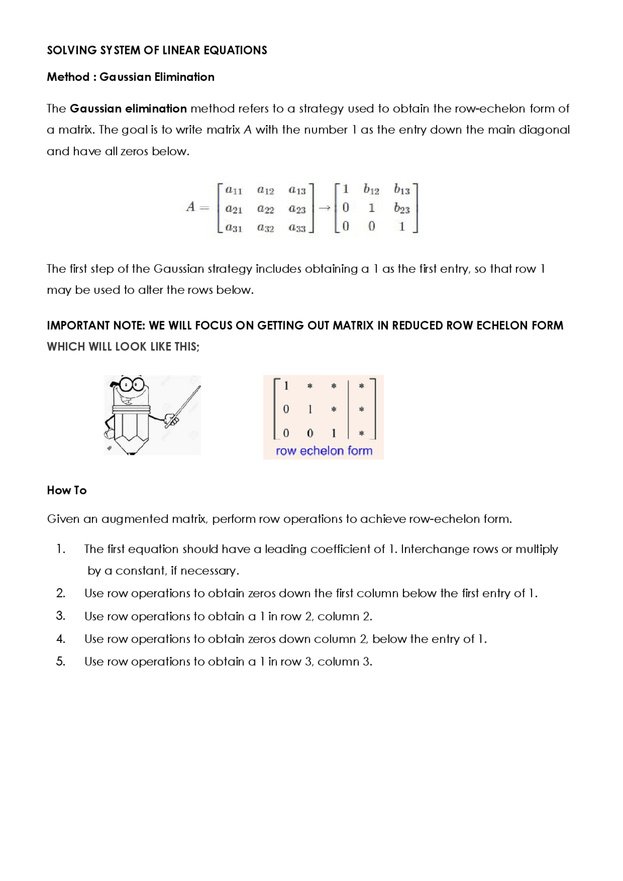 Solving System Of Linear Equation Docsity