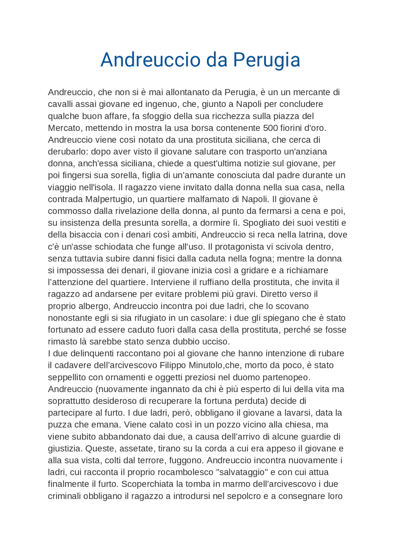 Andreuccio Da Perugia Docsity