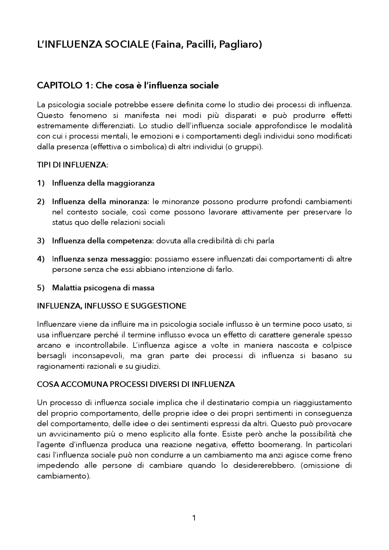 Linfluenza Sociale Pacilli Pagliaro Faina Docsity