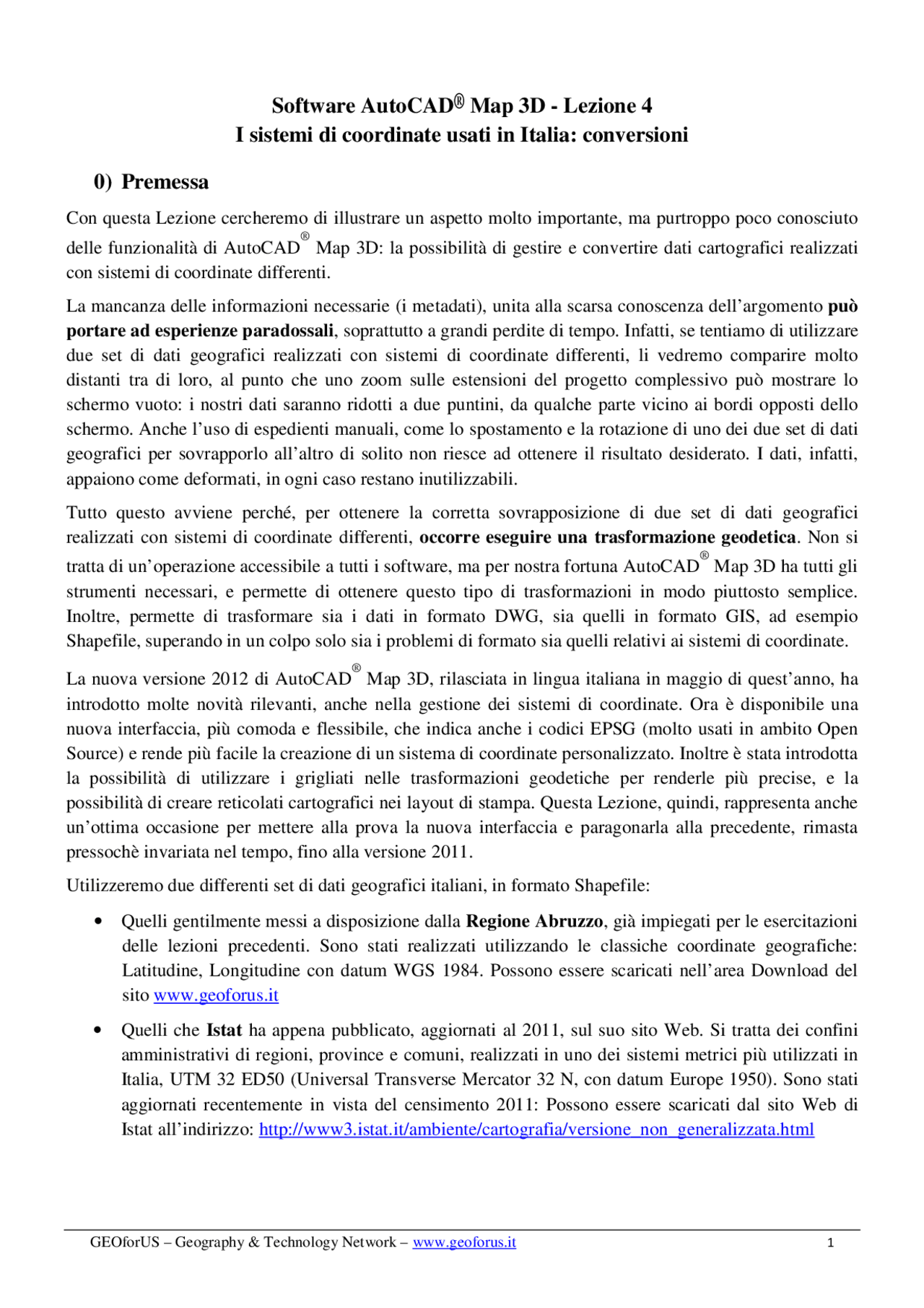 Concetti Su Auto Cad Map 3d Docsity