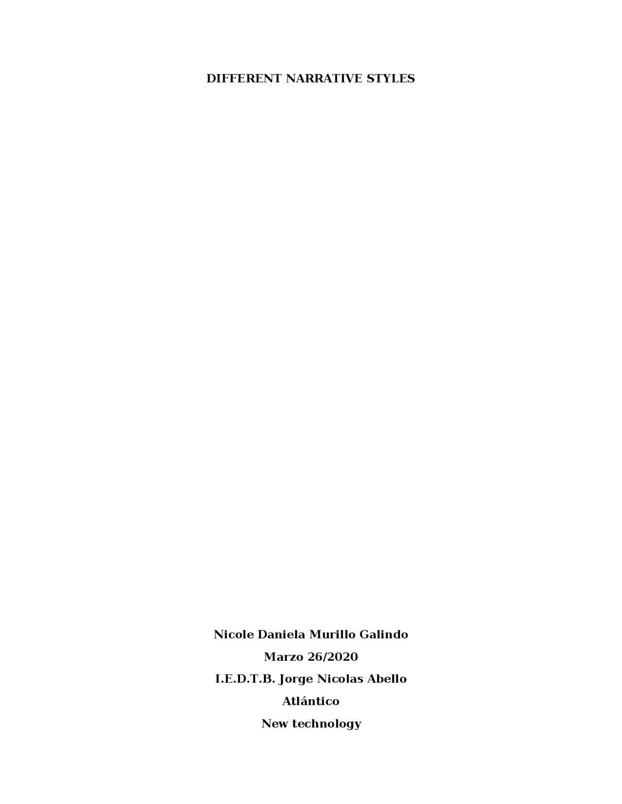 Different narrative styles - Docsity