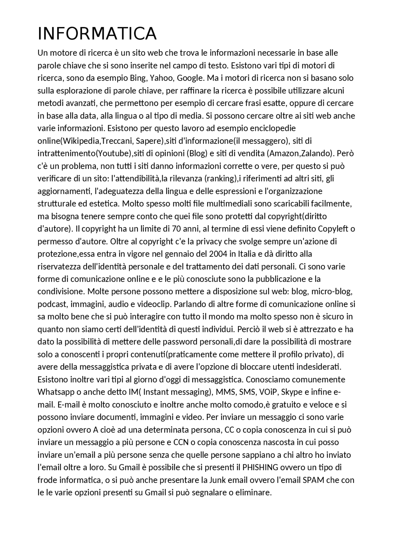 Ecdl Informatica Appunti Docsity
