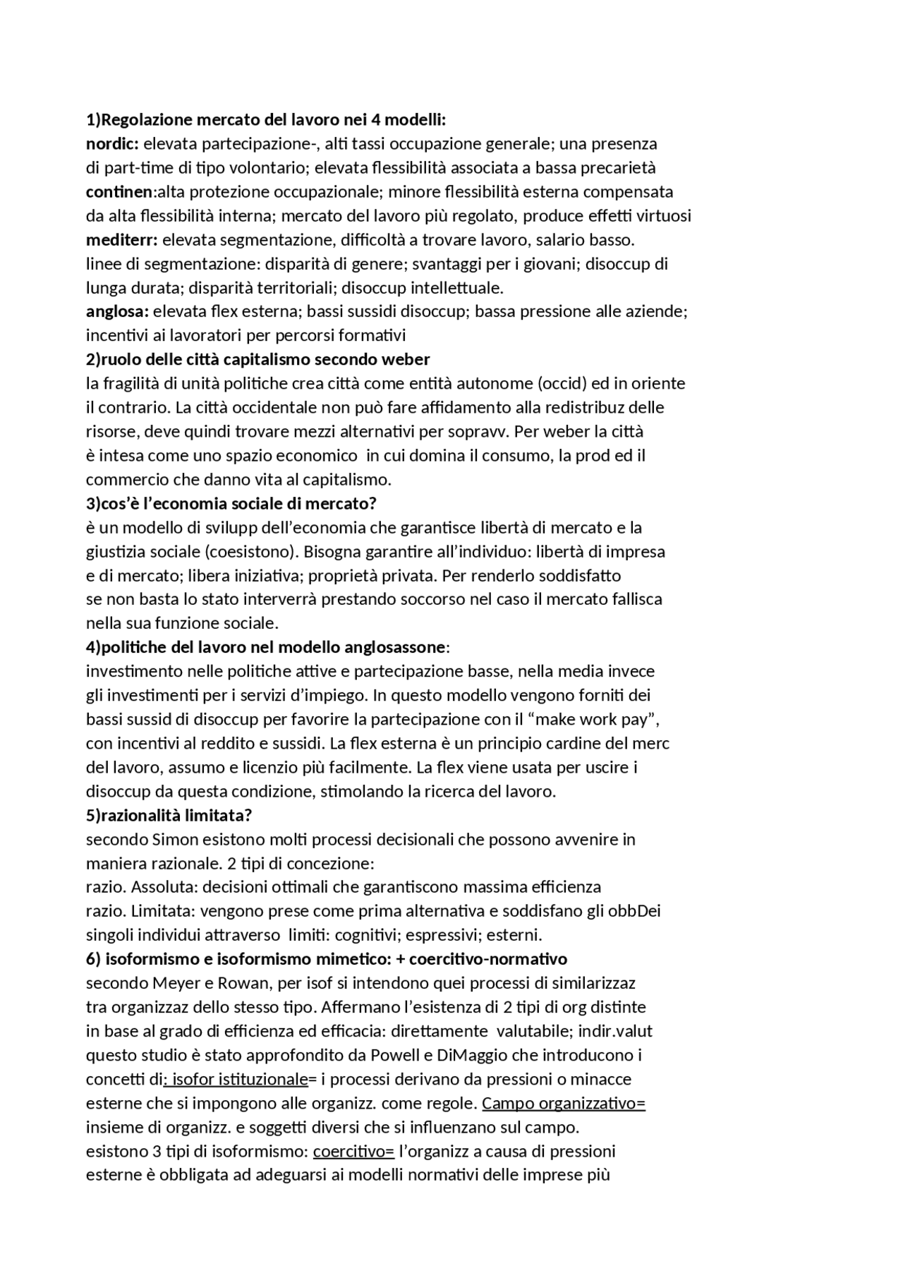 Riassunto sociologia primo modulo - Docsity