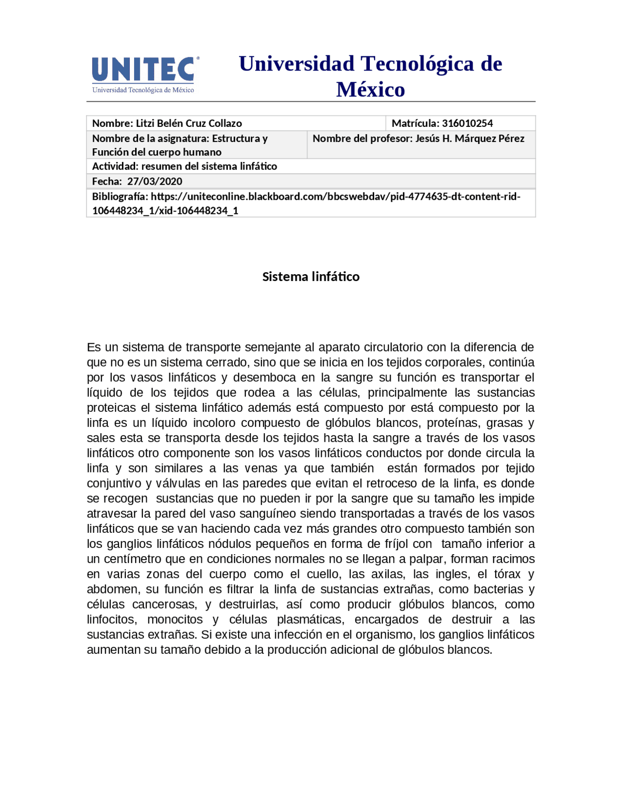 Resumen Del Sistema Linfático Resúmenes De Anatomía Dental Docsity