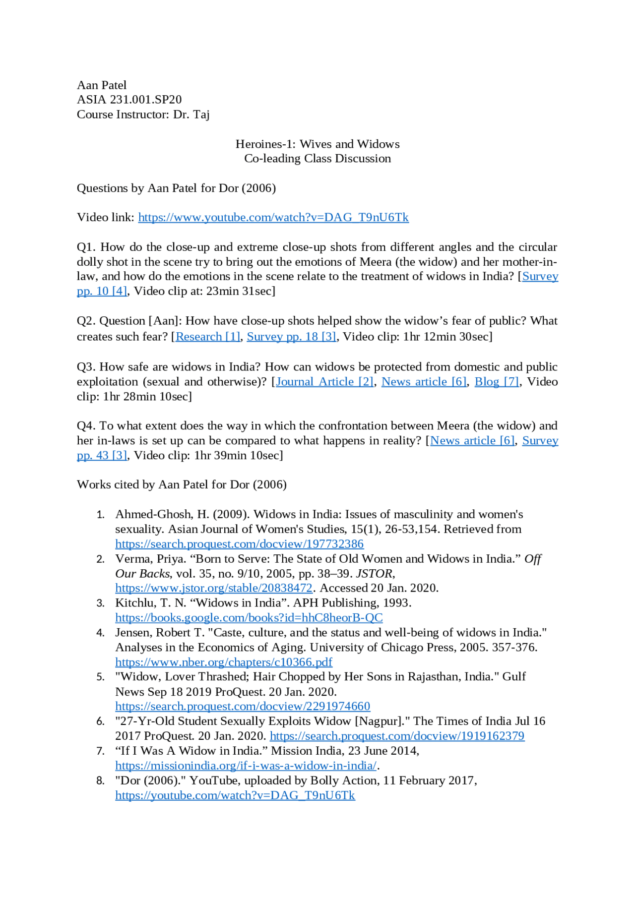 Week 1 Class Discussion Material Docsity
