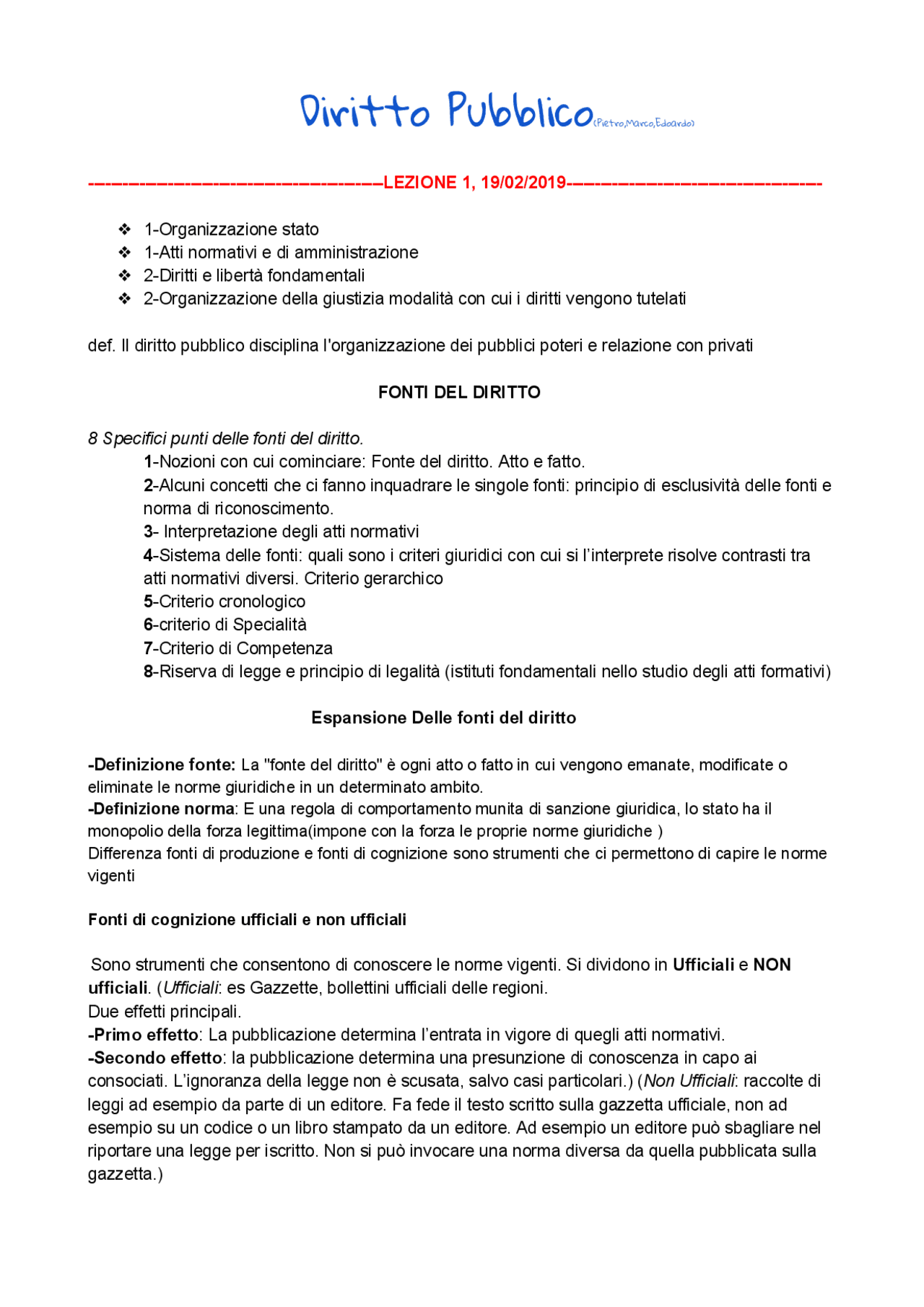Diritto Pubblico Riassunto Docsity