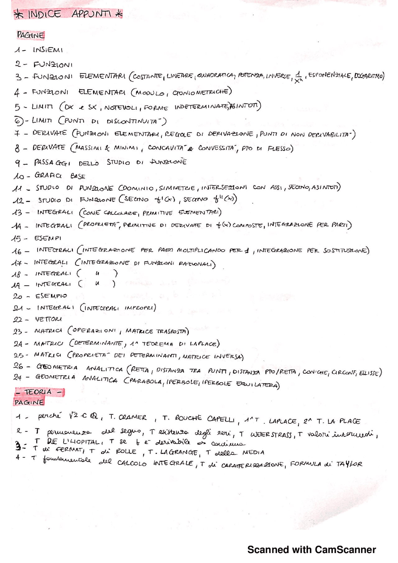 Appunti Di Analisi 1 Docsity