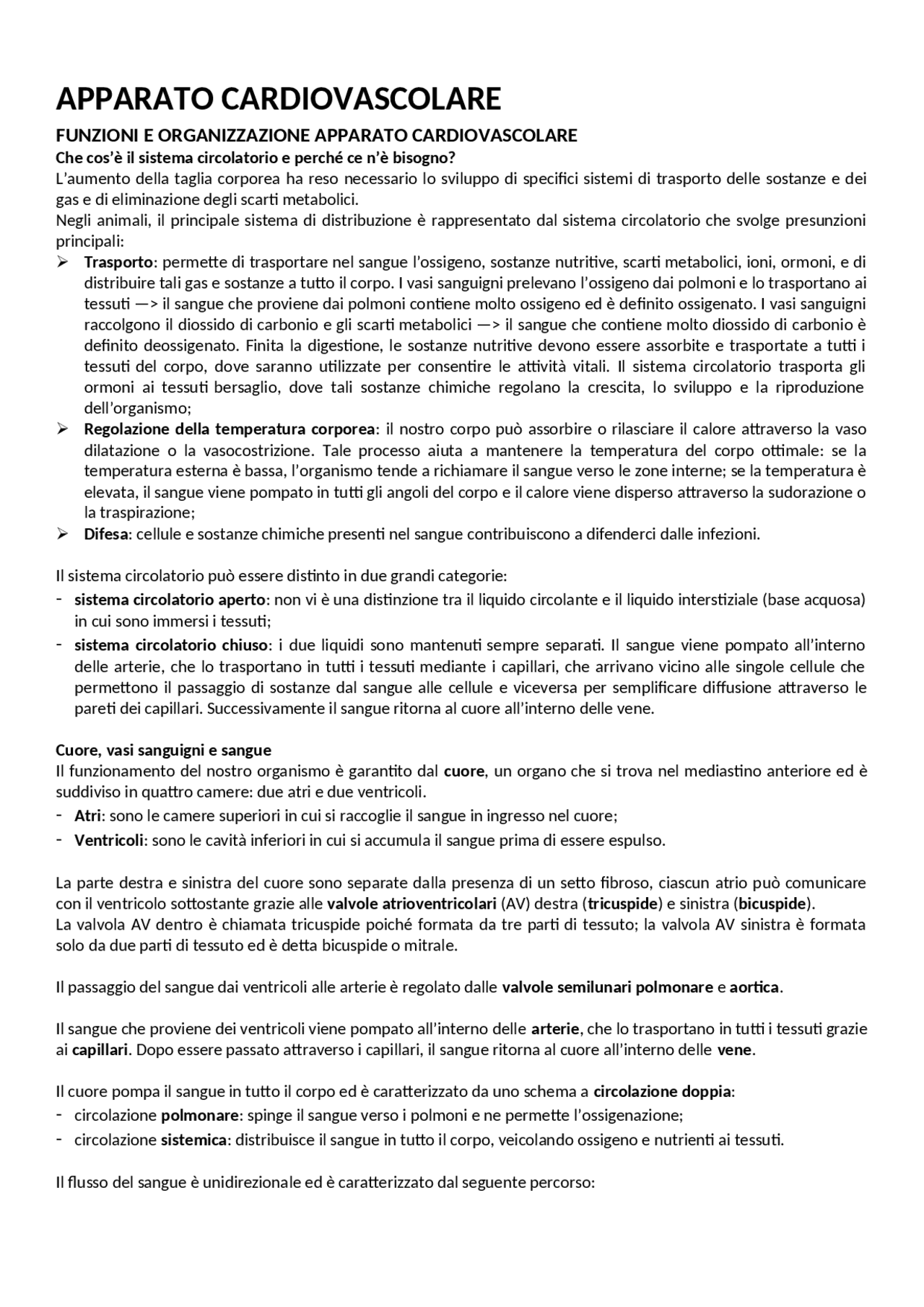 Apparato Cardiovascolare E Respiratorio Docsity