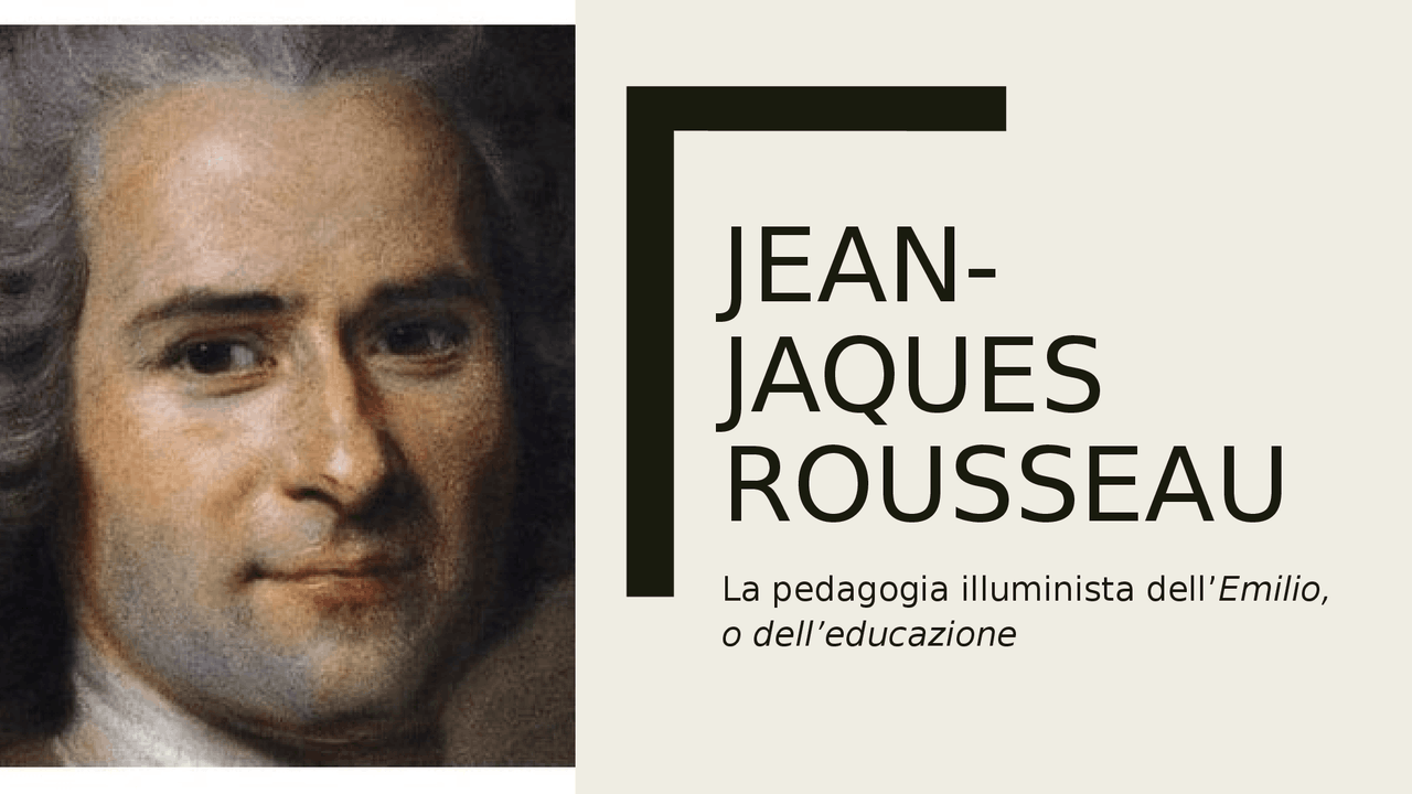 Jean Jaques Rousseau E Lemilio Docsity