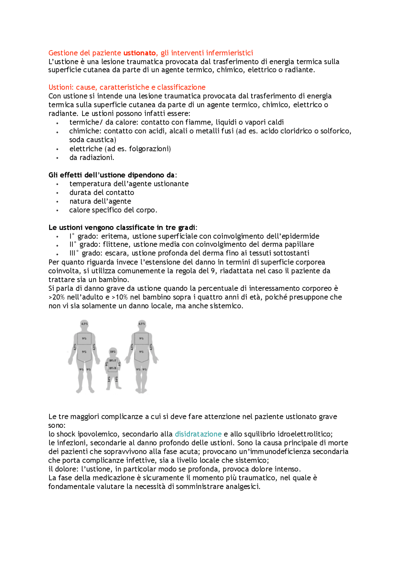 Ustione Gestione Infermieristica Docsity