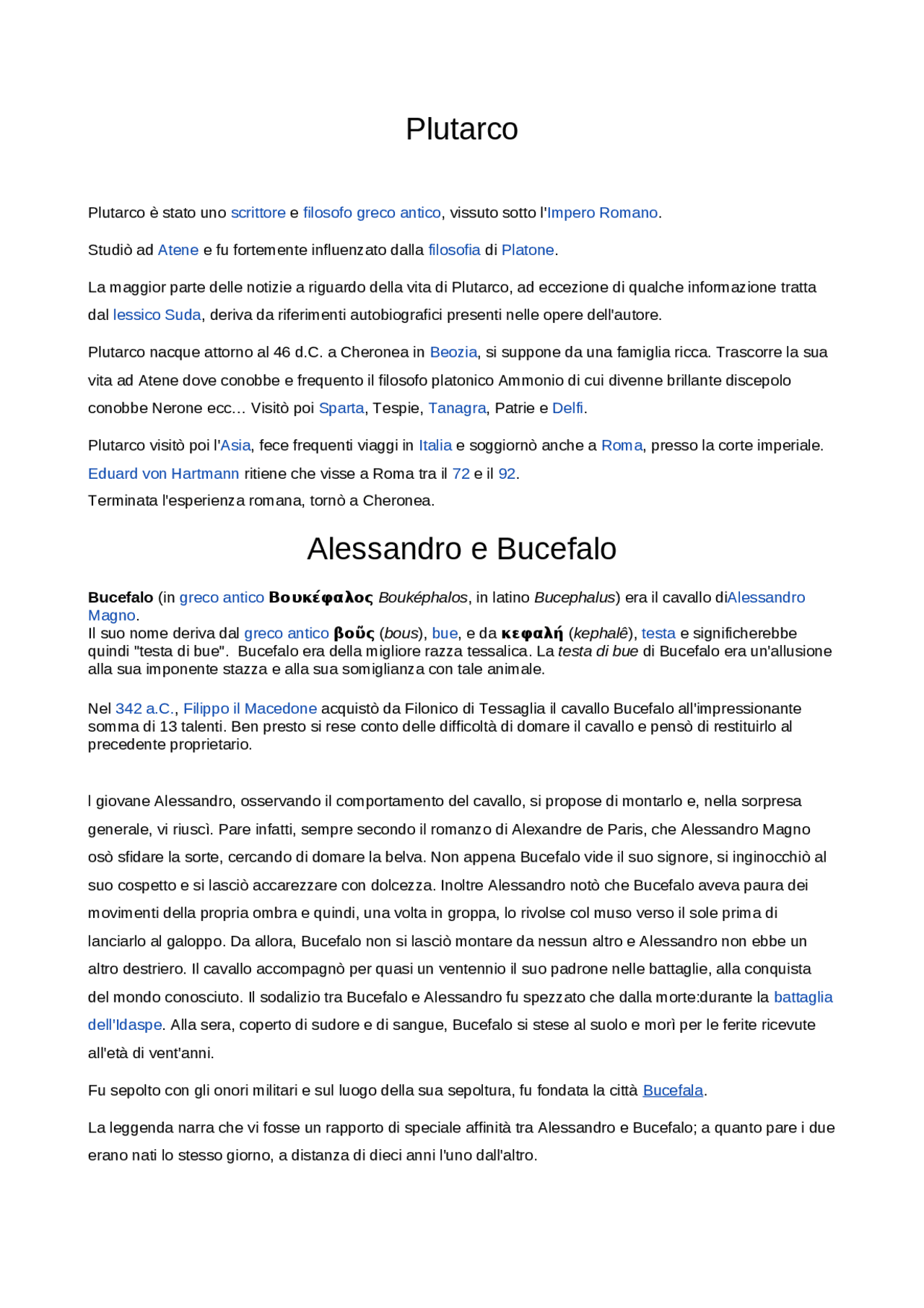 Plutarco, scrittore e filosofo greco antico - Docsity