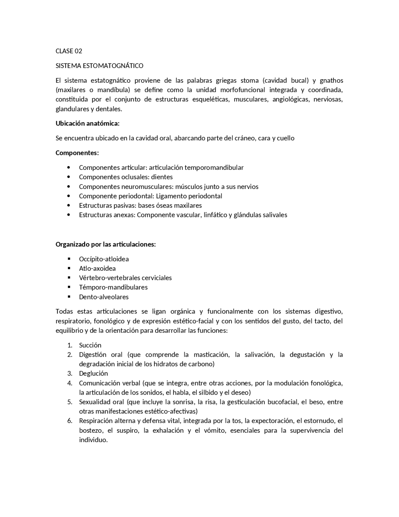Sistema Estomatognático Docsity