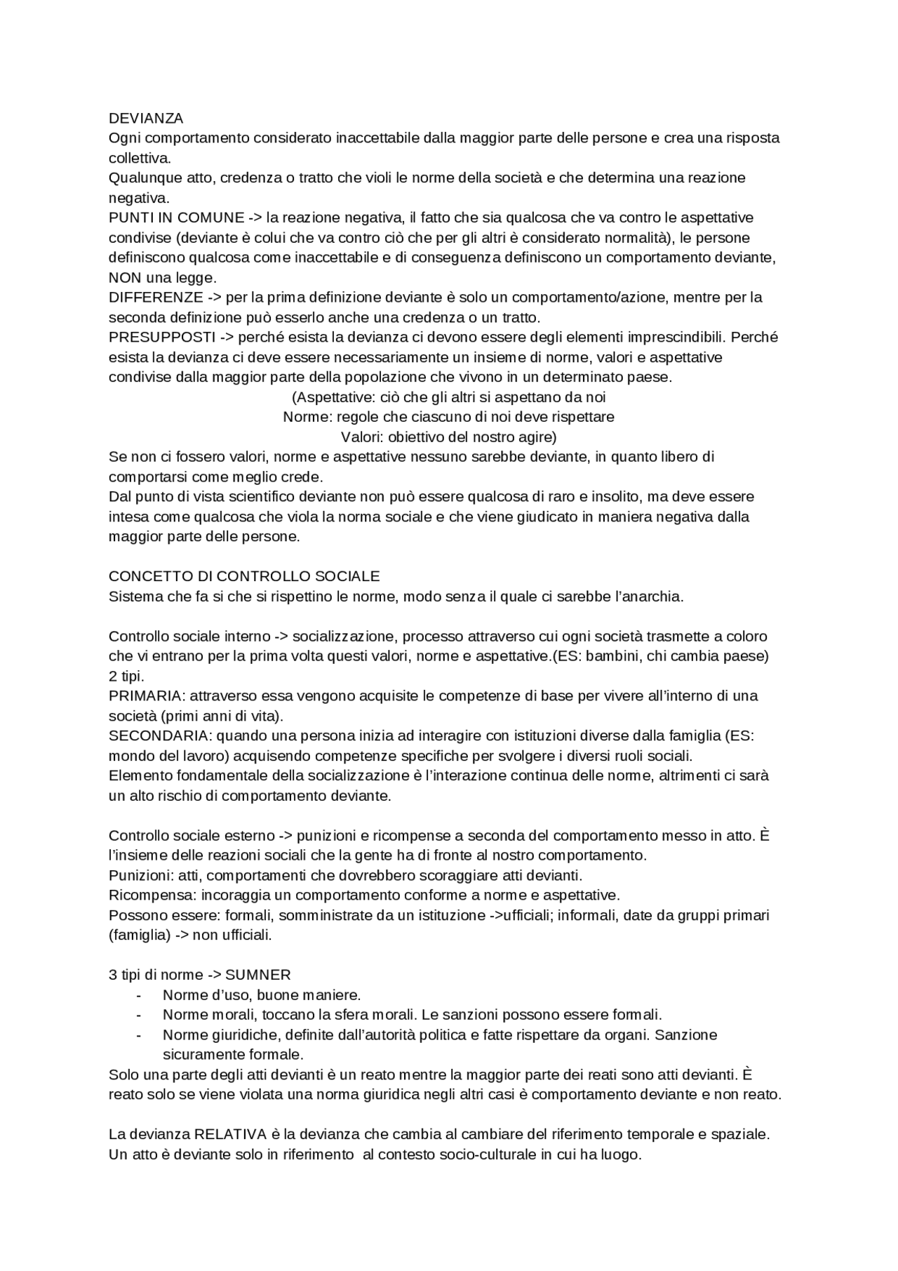 Criminologia Appunti Docsity