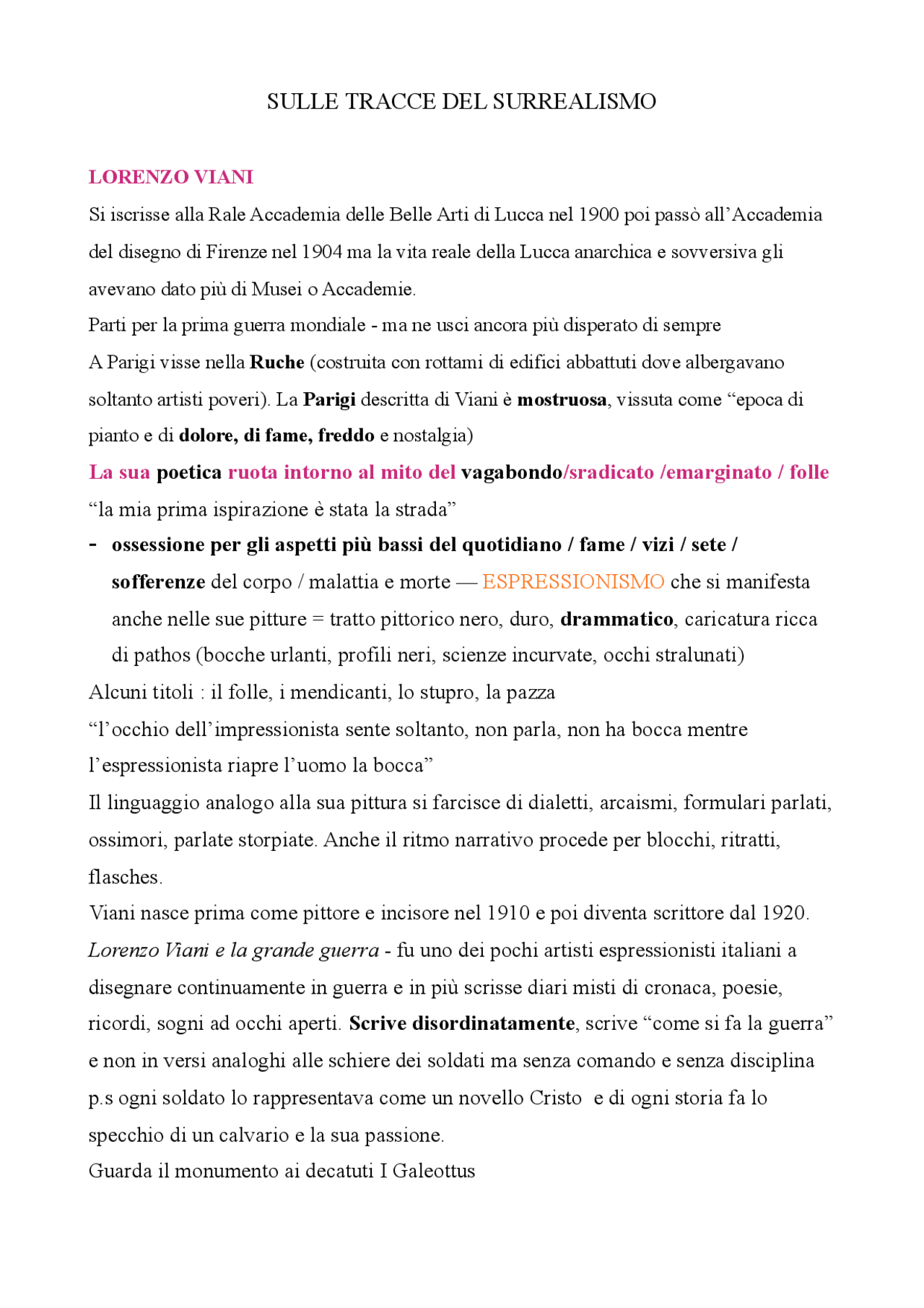 Sulle Tracce Del Surrealismo Silvana Cirillo Docsity